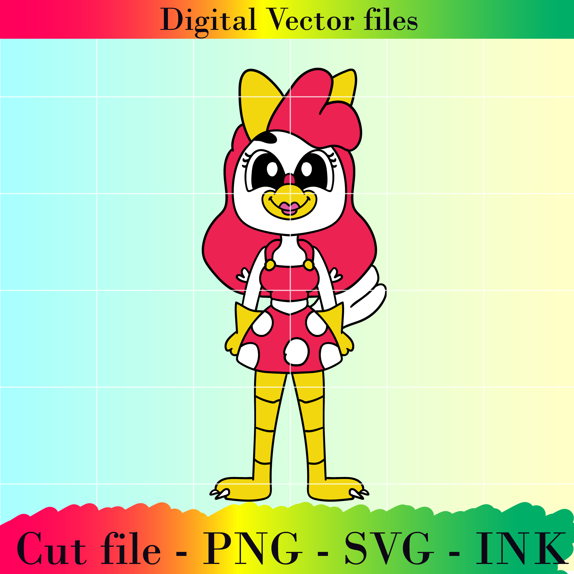 Sticker SVG, PNG, Ink, Cut File,female Clucky from Clucky's | Inspire ...