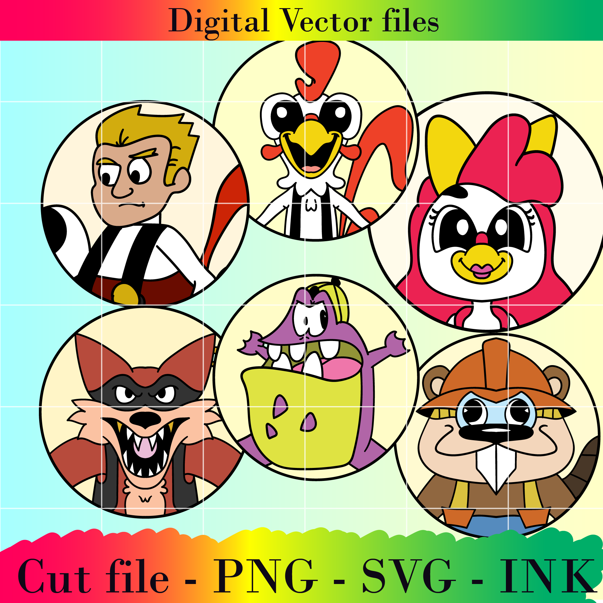 Sticker Pack Jaxon Jackyl,Barney Beaverton,Roofus Ribbit,Ric | Inspire ...