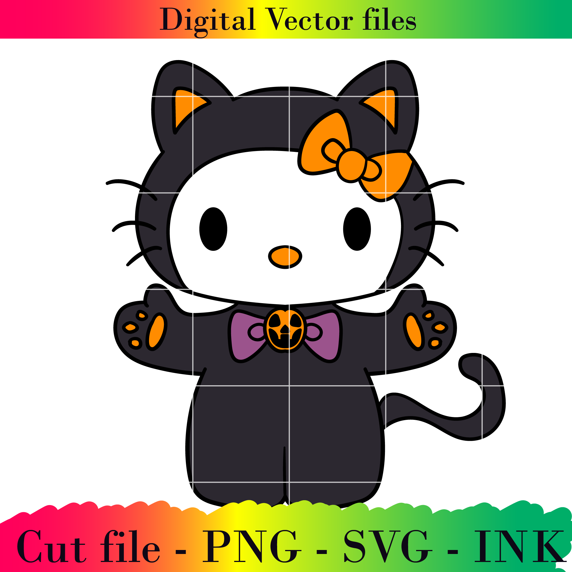 Editable Hello Kitty Black Cat Project Printable for Birthda | Inspire ...