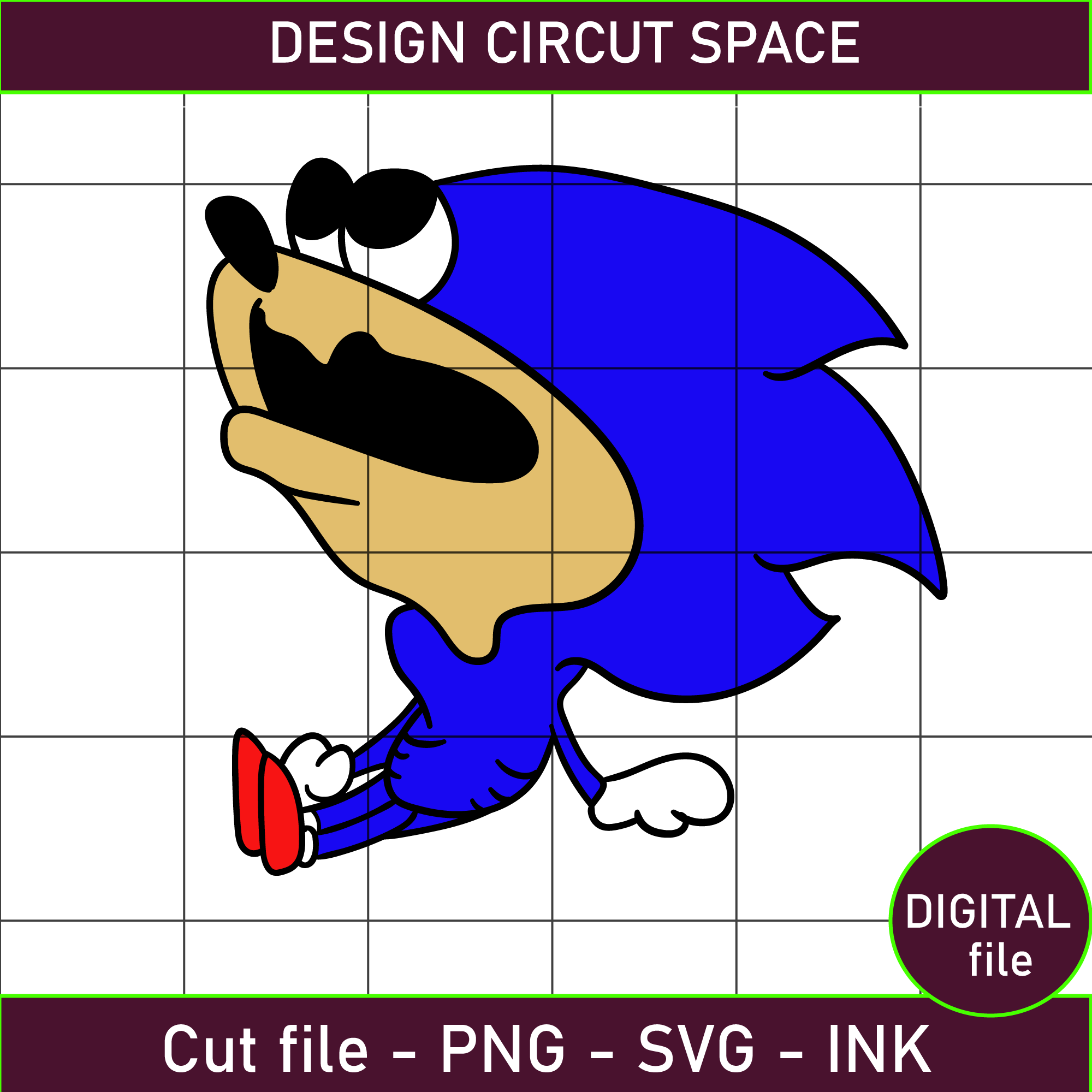 Sonic SVG, PNG, INk, Shin Sonic Editable file, Circut Colori | Inspire ...