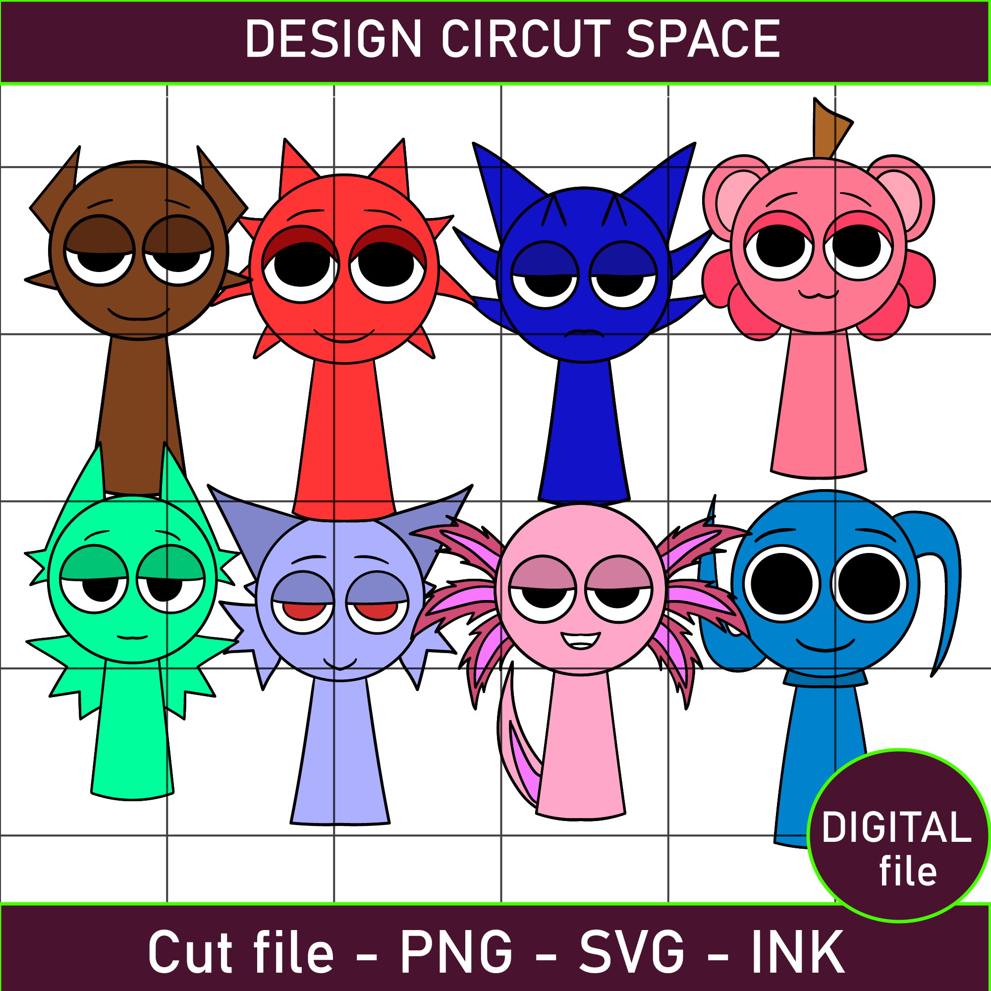 SVG, PNG, INk,Sprunki Arthur,Axel,Azalea,Berry Light Pink,Bi | Inspire ...