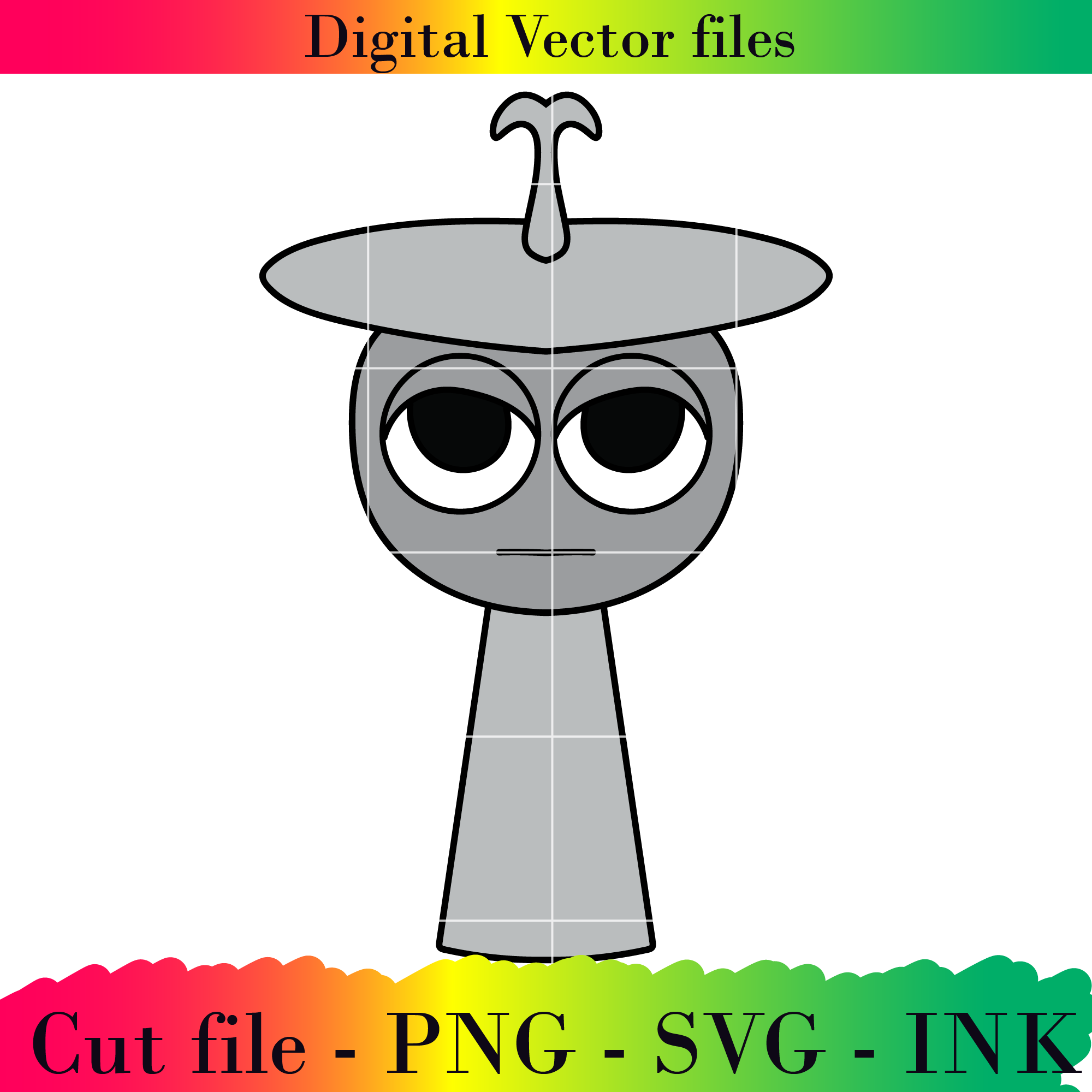 Customizable Silver Clukr SVG Cut file, Sprunki PNG Coloring | Inspire ...