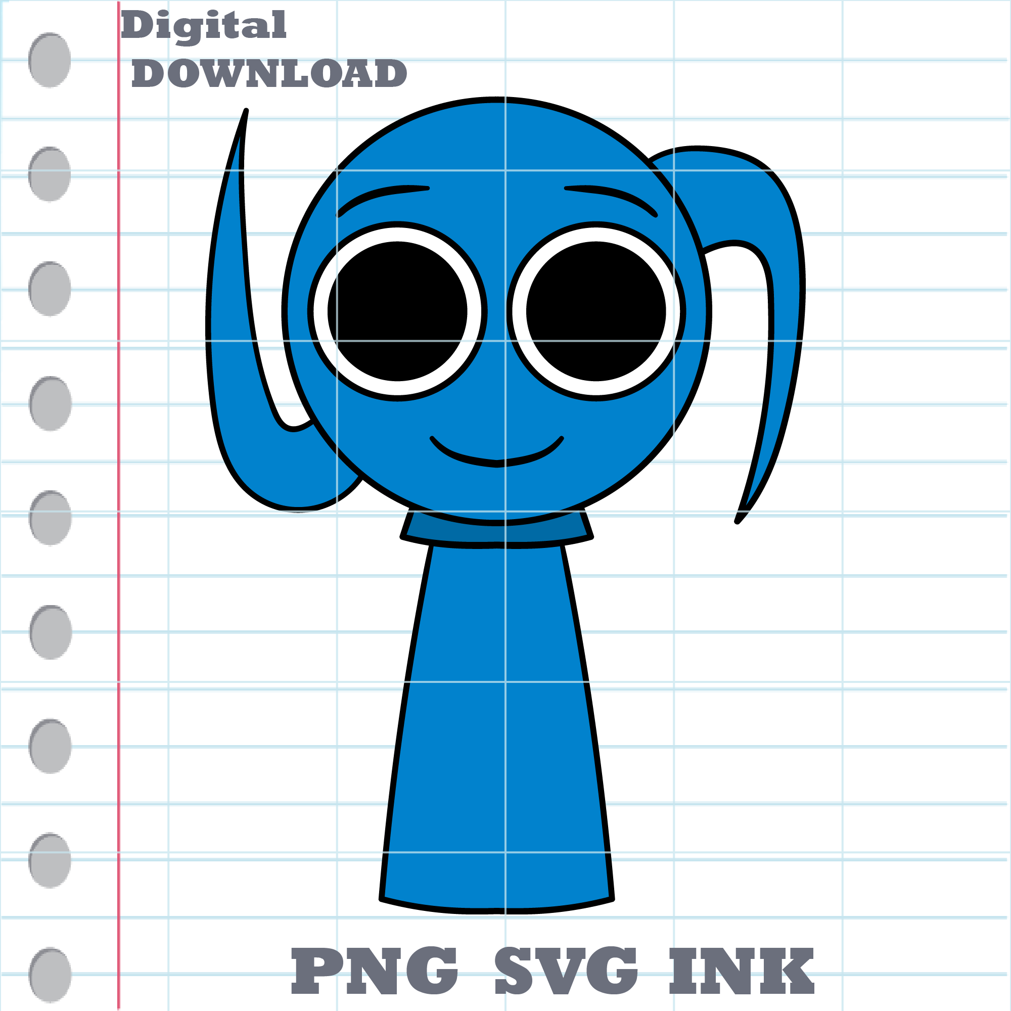 Customizable Sprunki Aqua SVG Cut file, Sprunki PNG Coloring | Inspire ...