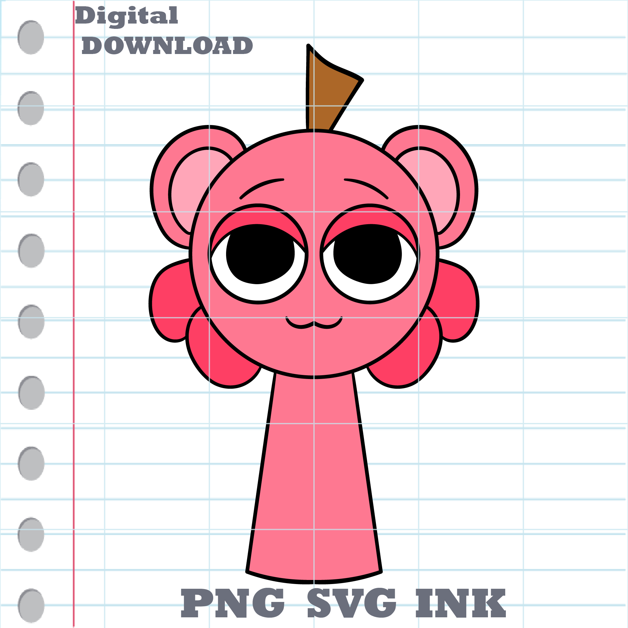 Customizable Sprunki Berry Light Pink SVG Cut file, Sprunki | Inspire ...