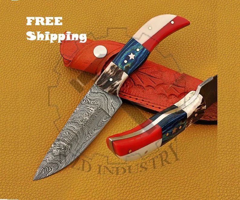 Custom Handmade Original Damascus Hunting knife | Inspire Uplift