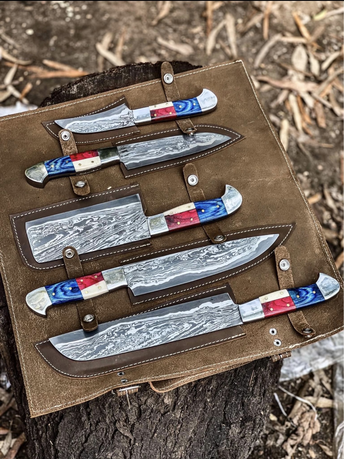 Handmade Chef Set American flag handle | Inspire Uplift