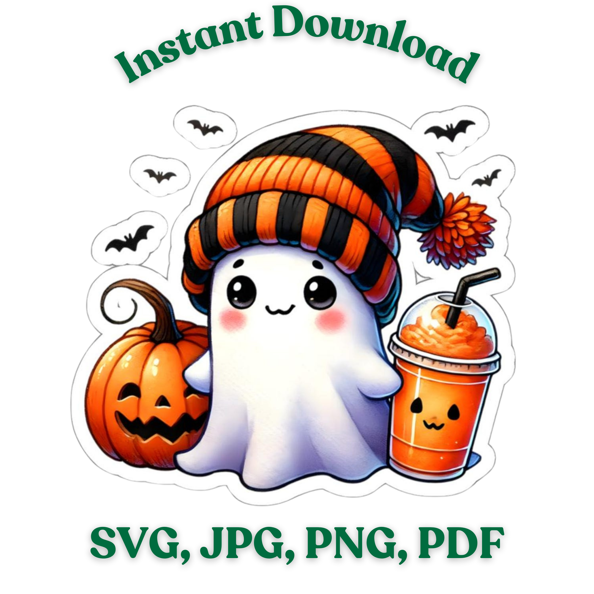 Halloween Stickers, Retro Cute Ghost, Vintage Halloweem Stic | Inspire ...
