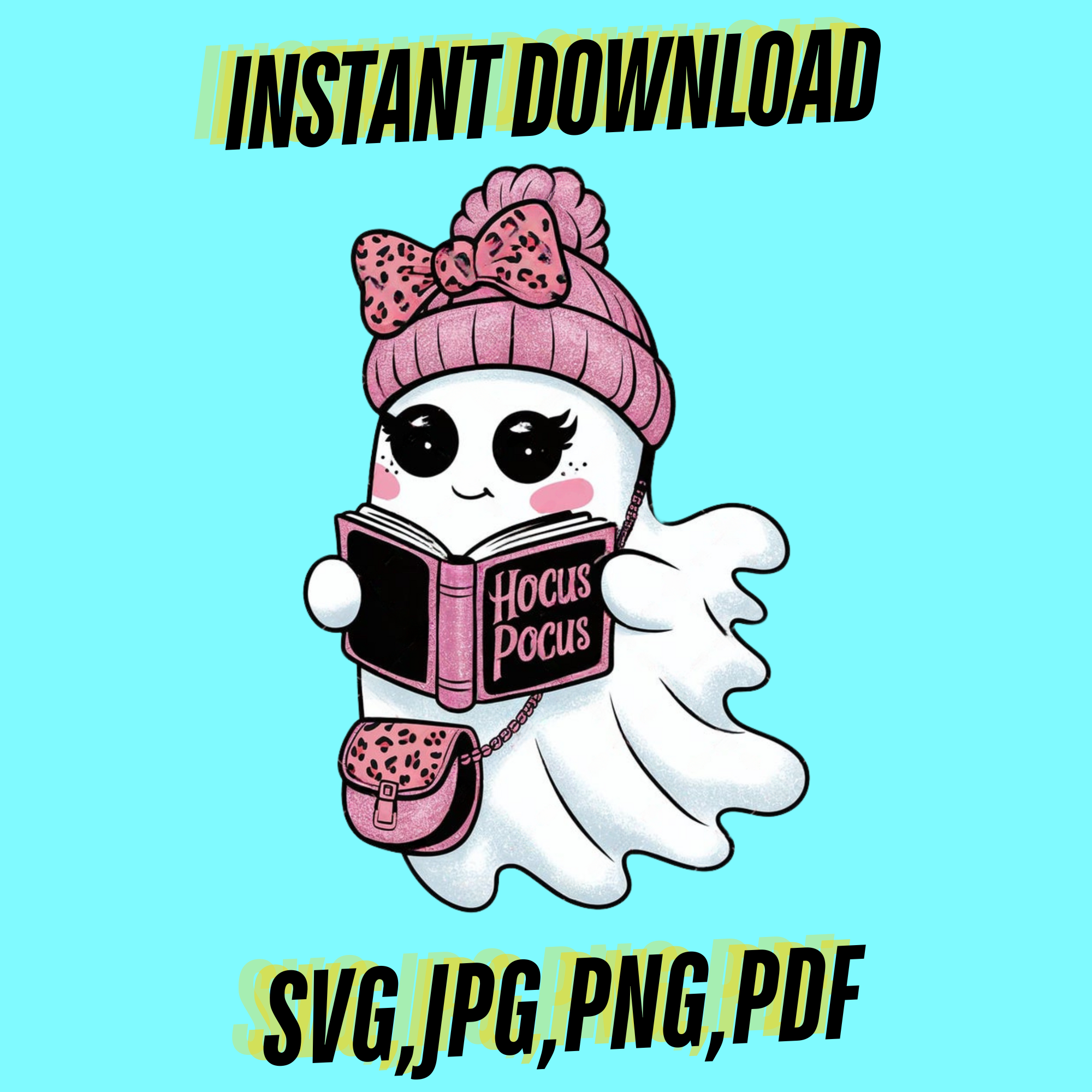 Coquette Ghost Cute Ghost Halloween png Reading Book Bougie | Inspire ...