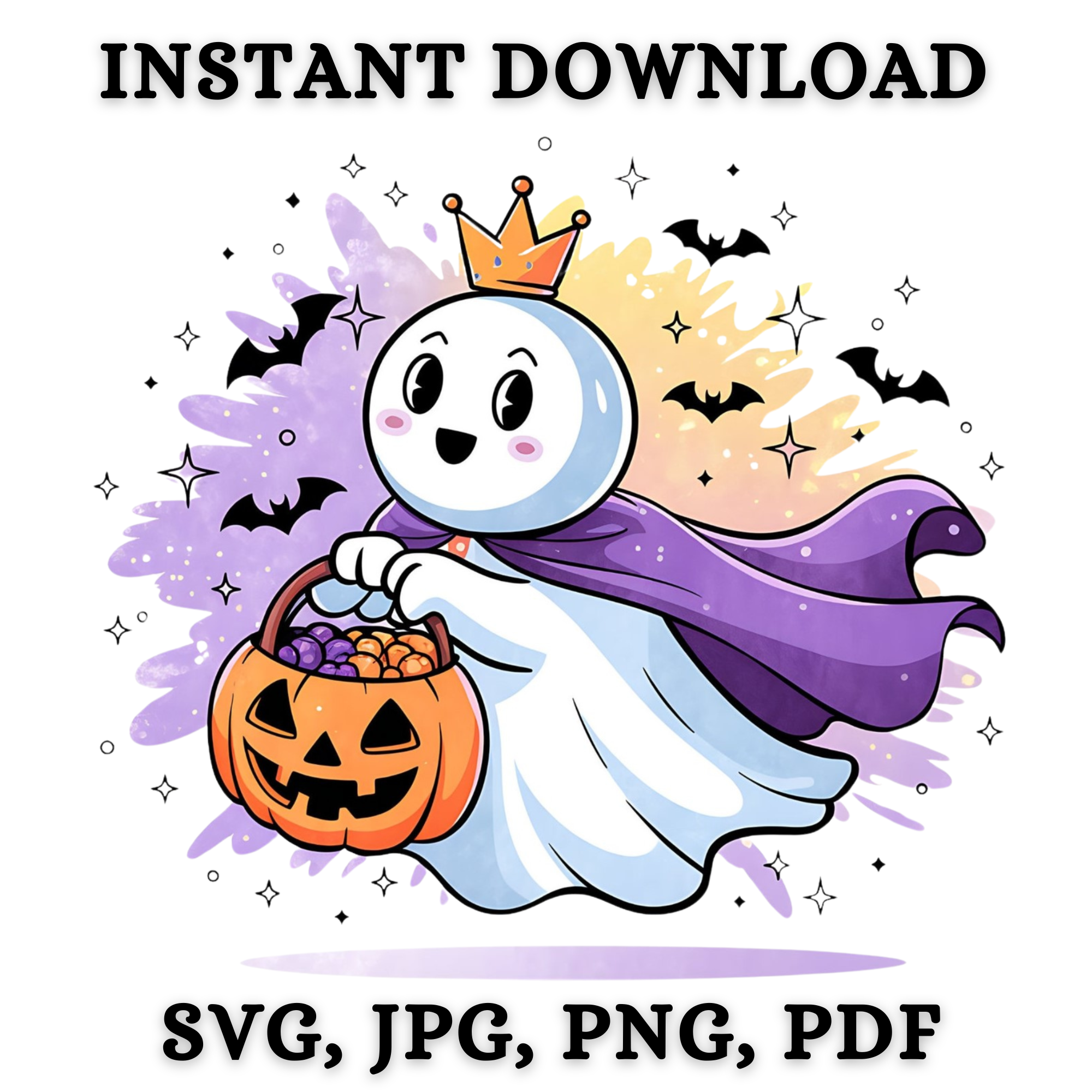Adorable Halloween, Ghost Clipart, Cute Kawaii, Ghost with P | Inspire ...