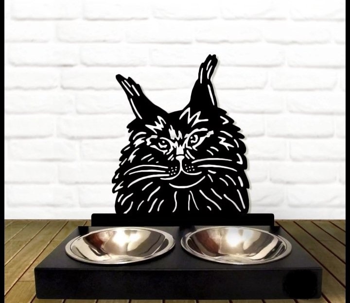 Raised Cat Bowl Modern Metall Raised Cat Stand Cat Feeding S | Inspire ...