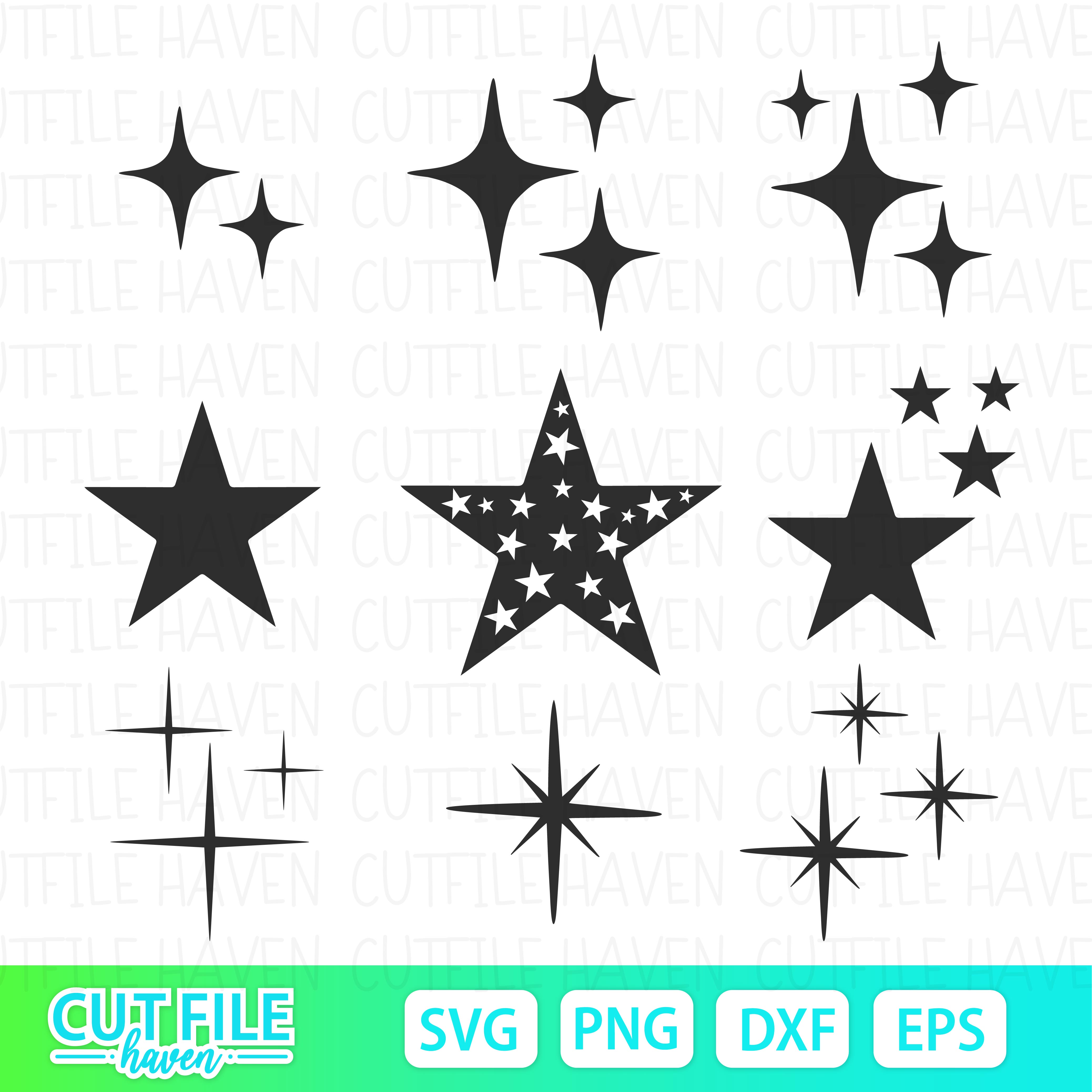 Stars SVG Bundle, Sparkle Stars SVG, Stars Svg, Star Clipart | Inspire ...
