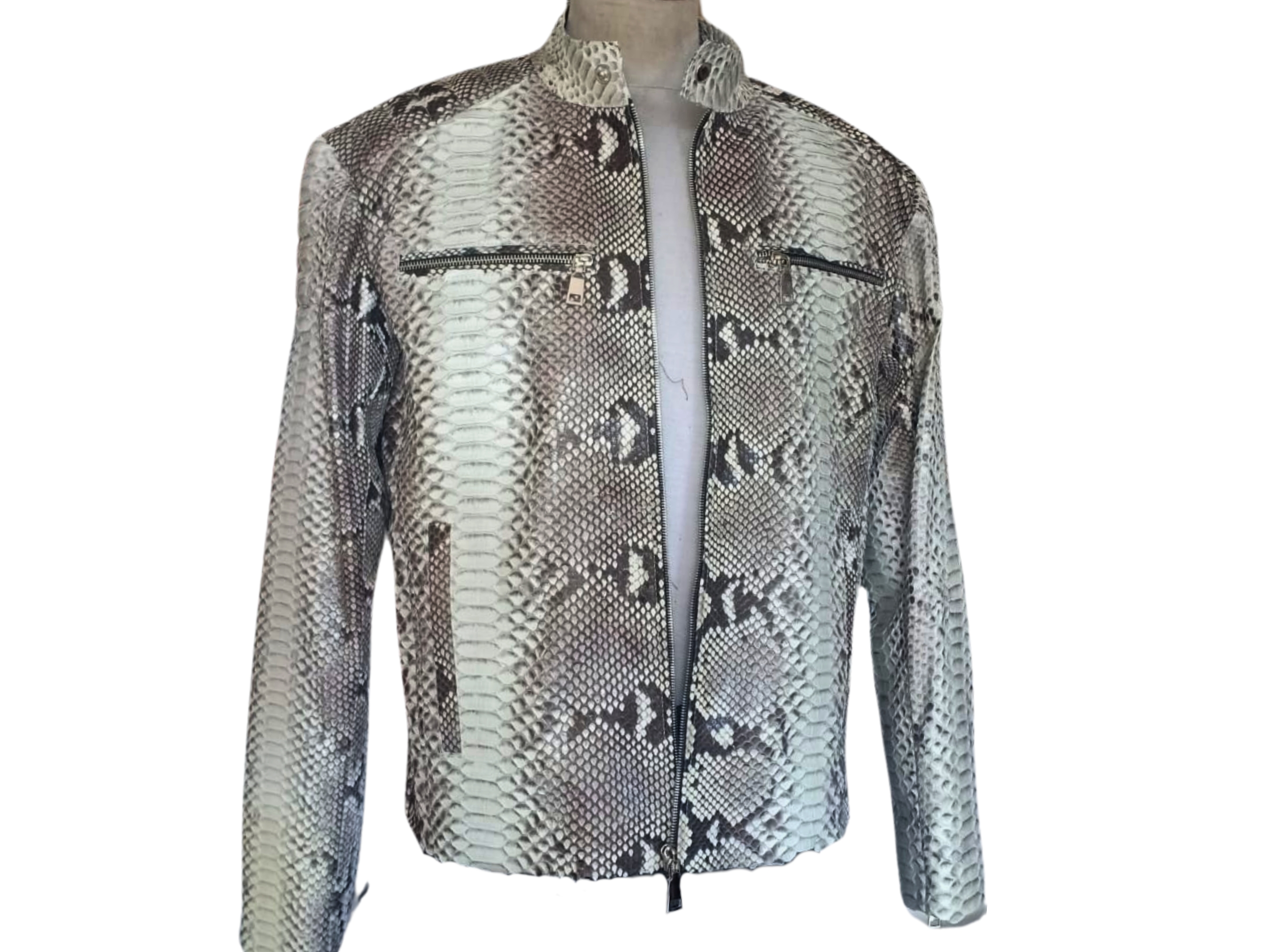 Quilted Python Snakeskin Leather Jacket | Inspire Uplift