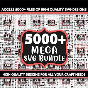 5000+ MEGA SVG Bundle Cricut Cut Files PNG Bundle Sublimatio | Inspire ...