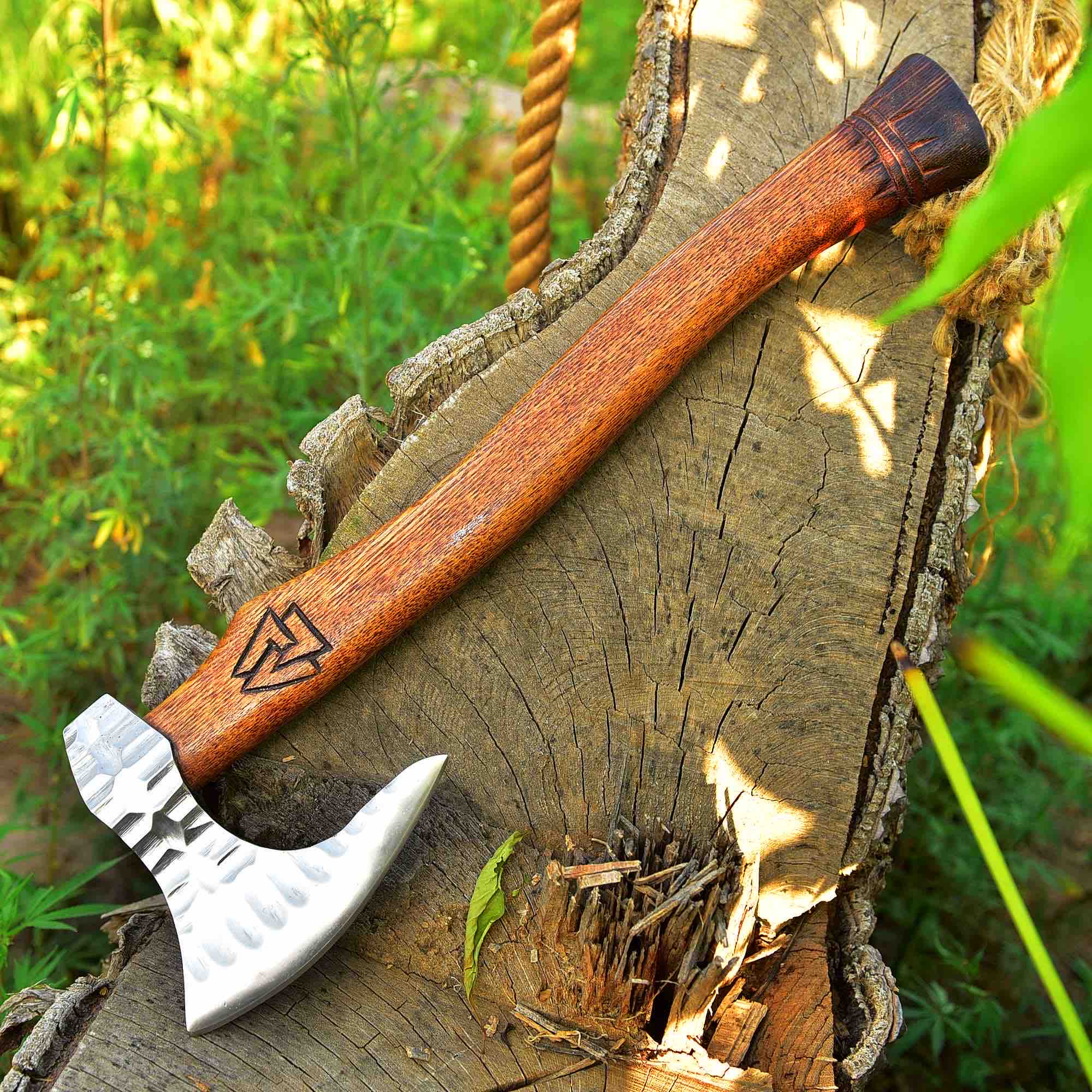 RAGNAR VIKING AXE Forged Camping Axe with Rose Wood Shaft, c | Inspire ...