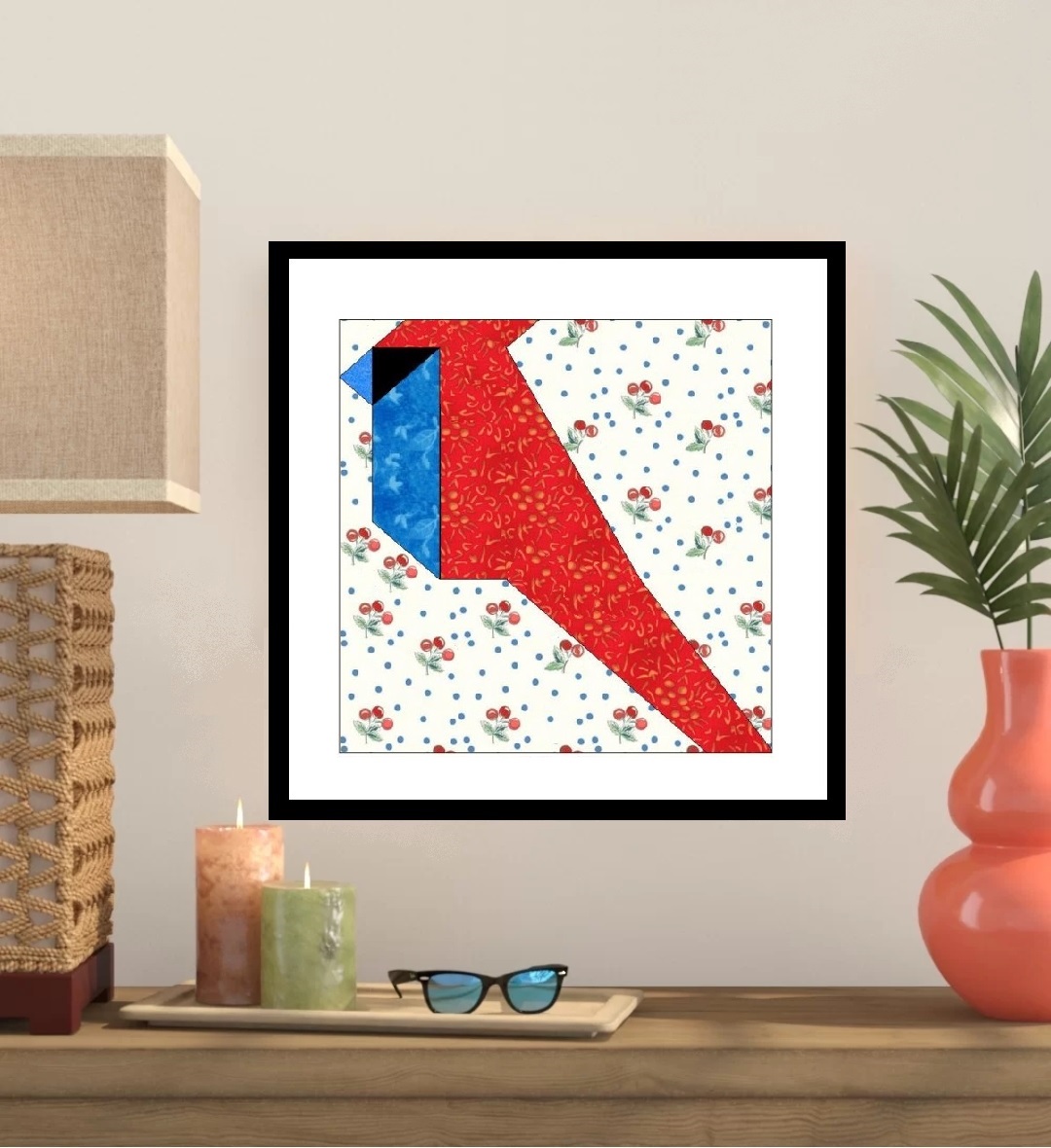 Cardinal Paper Pieced Quilt Block -OC013 | Inspire Uplift