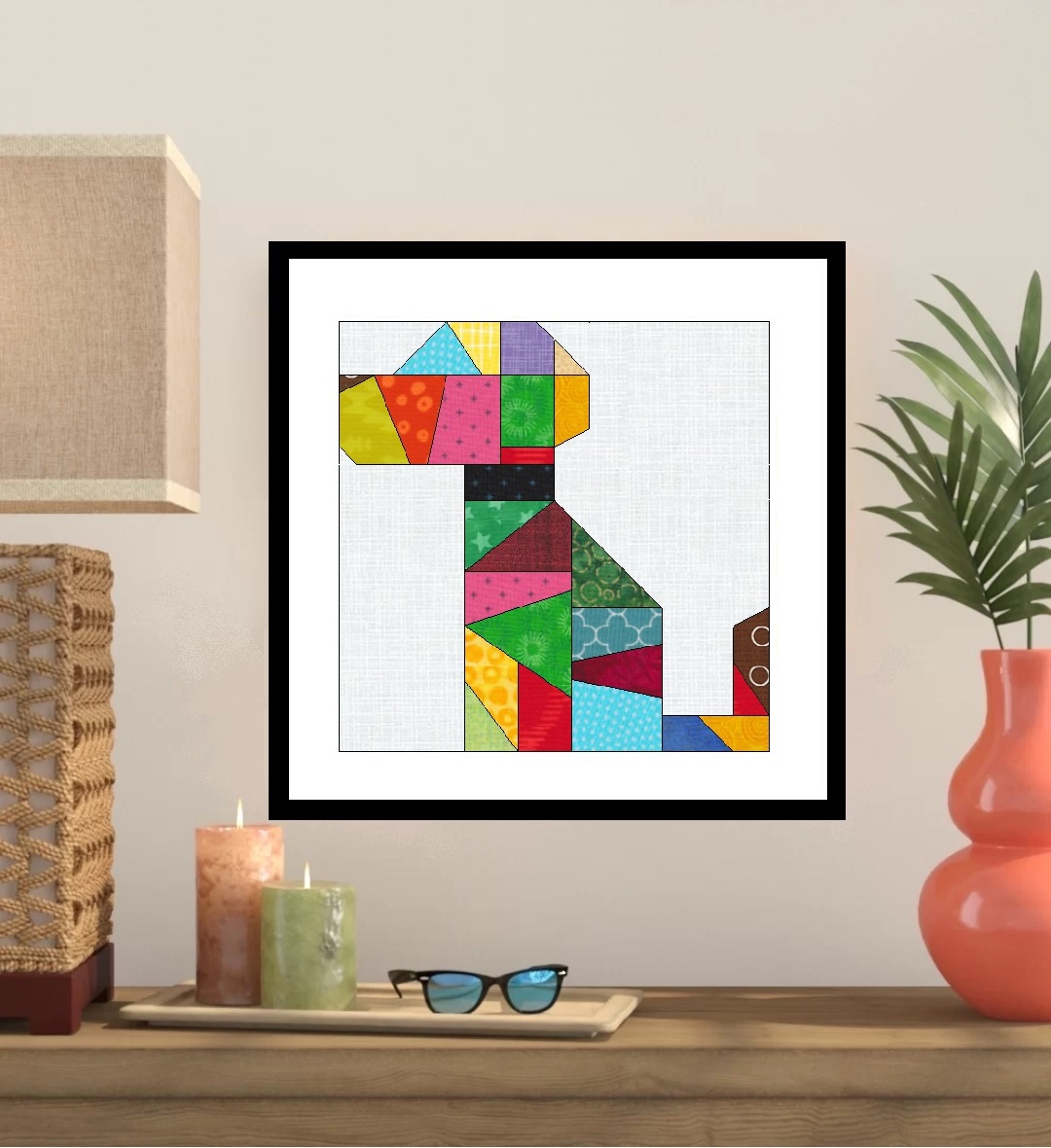 Crazy Dog Paper Pieced Quilt Block Pattern -OC009 | Inspire Uplift