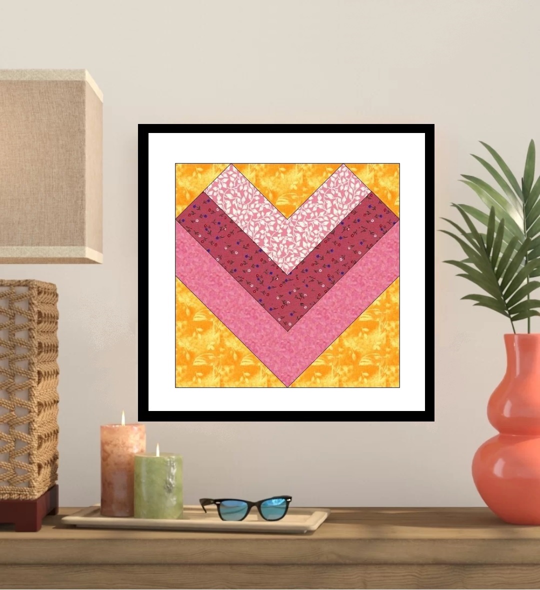 Strips Of My Heart Paper Pieced Quilt Block Pattern -OC152 | Inspire Uplift