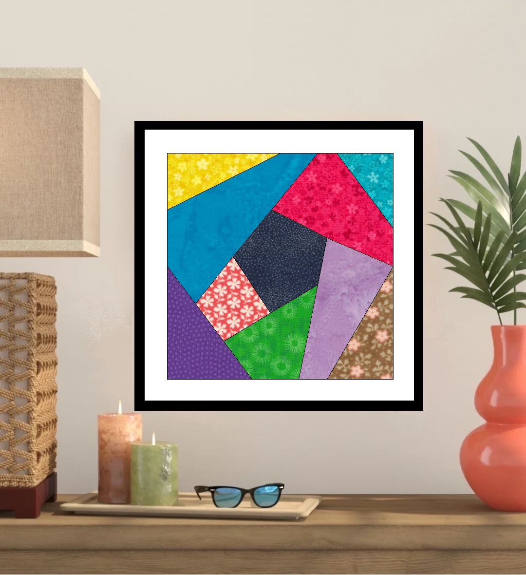 Crazy Quilt Paper Pieced Quilt Block Pattern -OC003 | Inspire Uplift