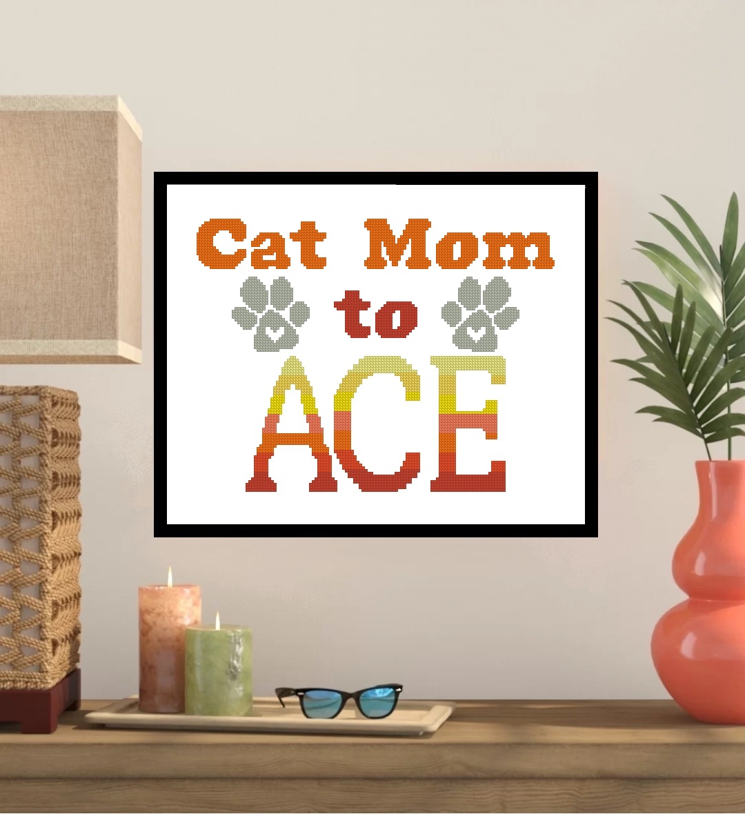 Personalized CAT Name Cross Stitch Pattern -291 | Inspire Uplift