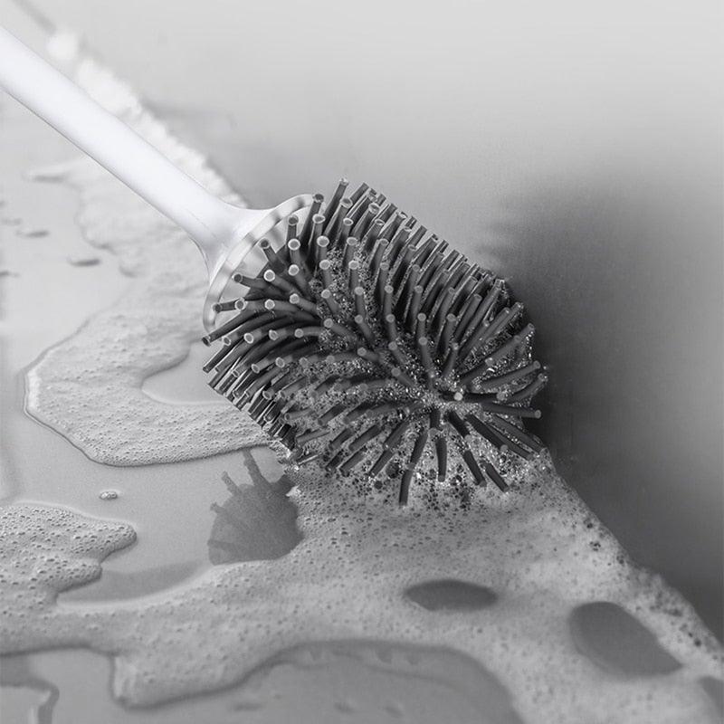 Silicone Head Toilet Brush Quick Draining Clean Tool Wall-Mo | Inspire ...