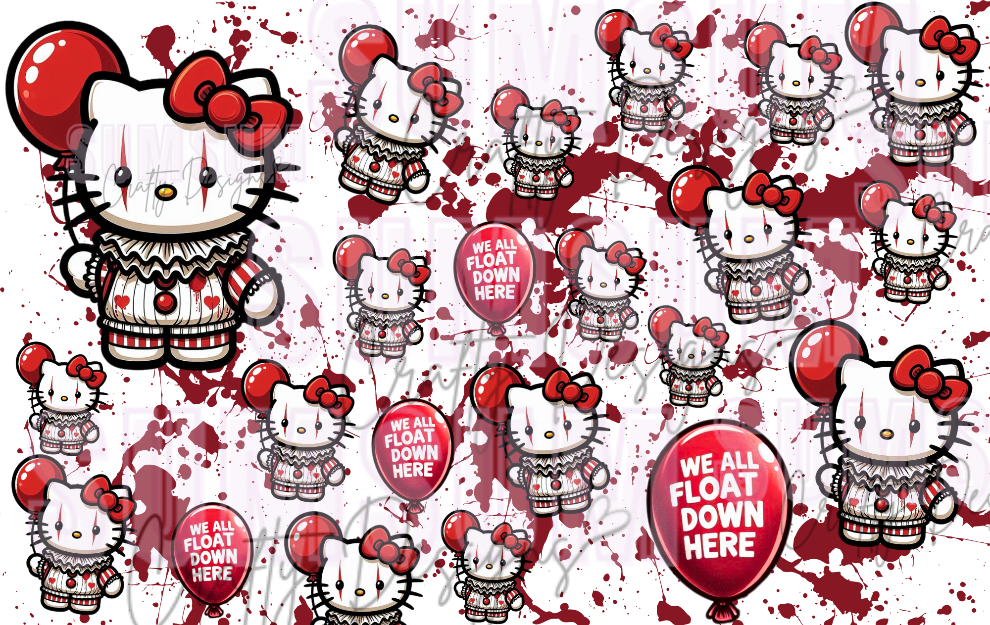 Horror Movie Hello Kitty Tumbler Wrap | Inspire Uplift