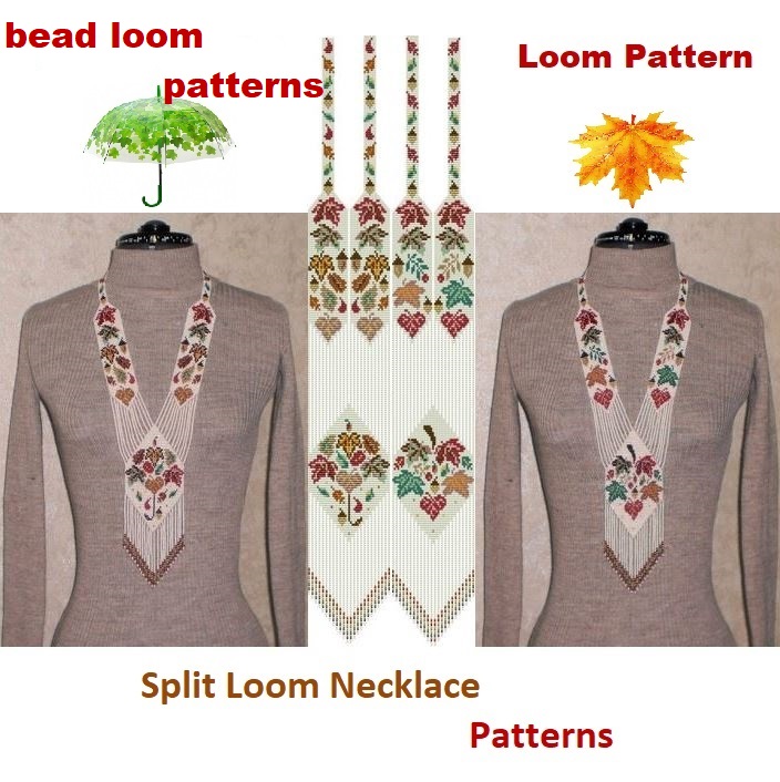 Gerdan Split-Loom Necklace, 2 Bead loom patterns, Weaving Lo | Inspire ...