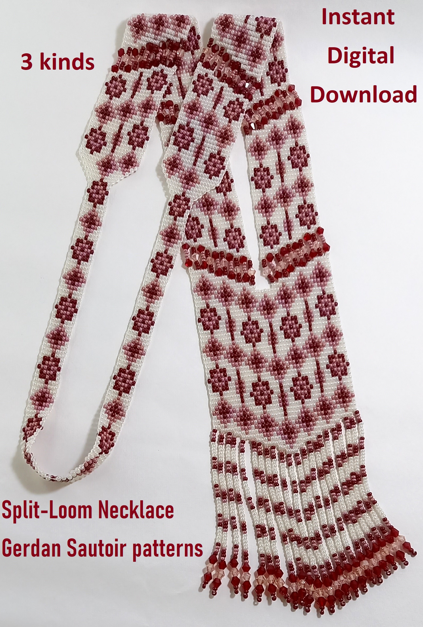 Bead loom patterns, Gerdan-Split-Loom Necklace Beaded Sautoi | Inspire ...