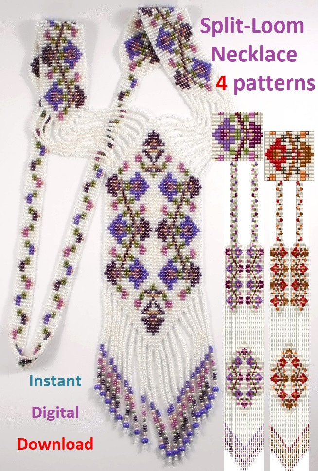 Gerdan Split-Loom Necklace patterns, Bead loom, Weaving Loom | Inspire ...