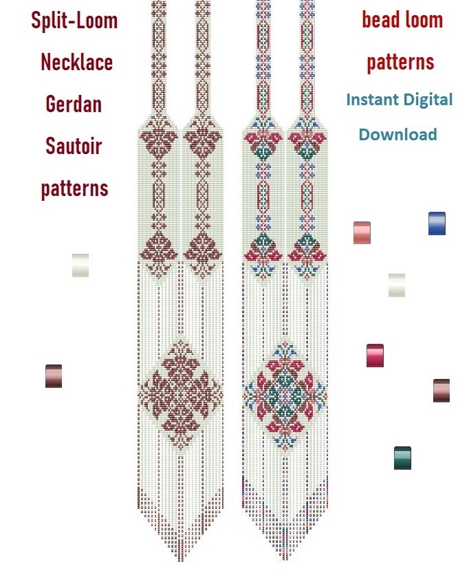 Gerdan Split-Loom Necklace patterns, Bead loom, Weaving Loom | Inspire ...