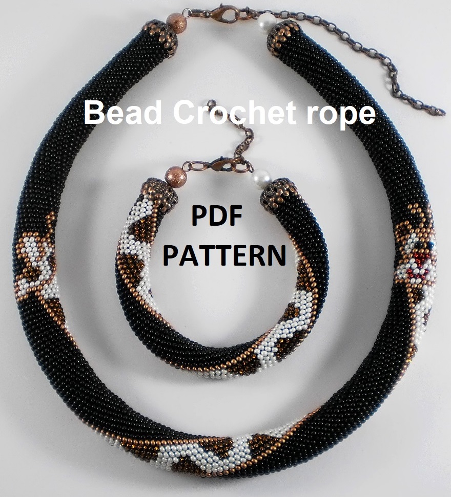 Bead Crochet rope patterns, Giraffe necklace and bracelet, S | Inspire ...