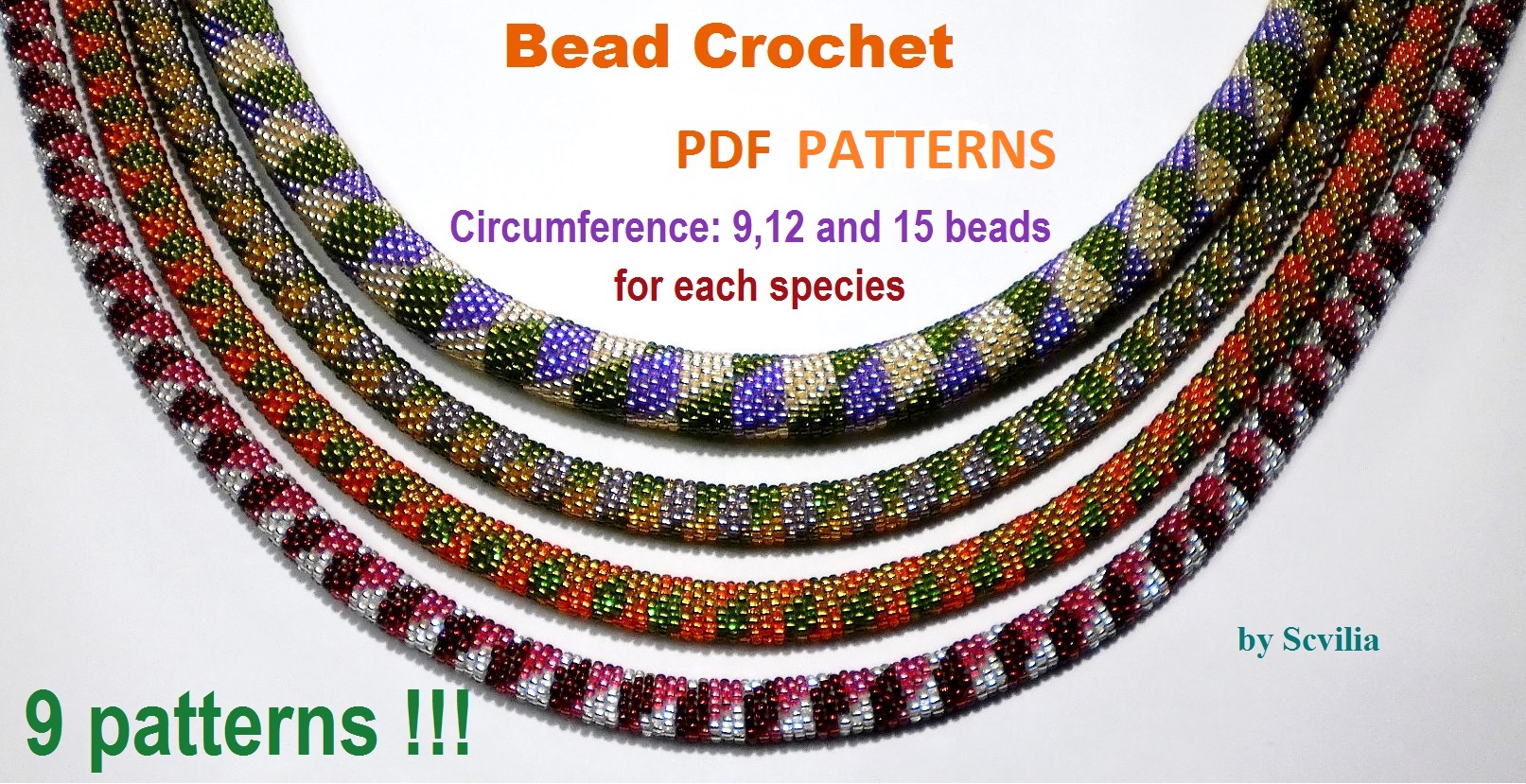 Bead Crochet rope patterns, Jujube necklace, bracelet, Slip- | Inspire ...