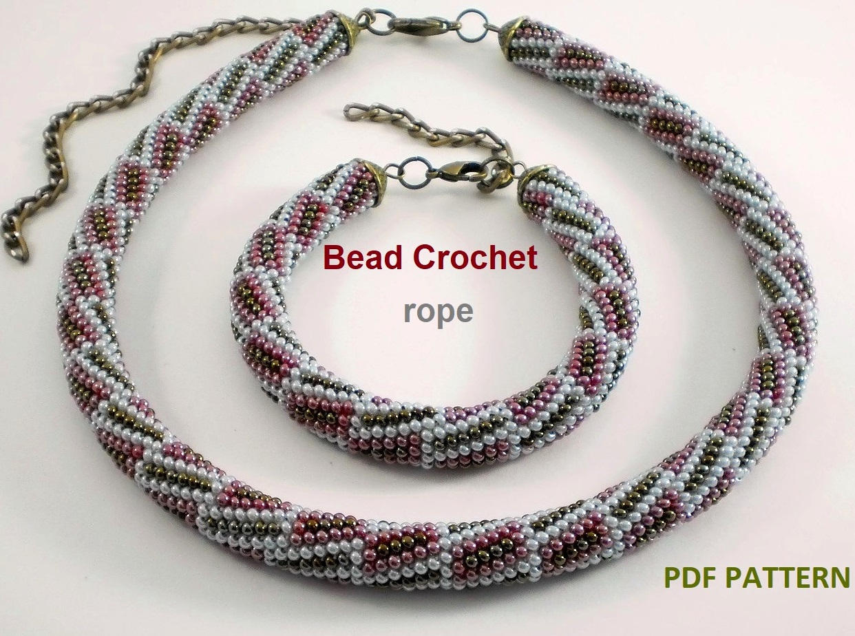 Bead Crochet rope patterns, Peekaboo necklace and bracelet, | Inspire ...