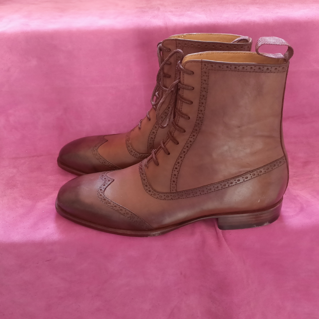 Handmade Chocolate Brown Color Genuine Leather Stylish Wing | Inspire ...