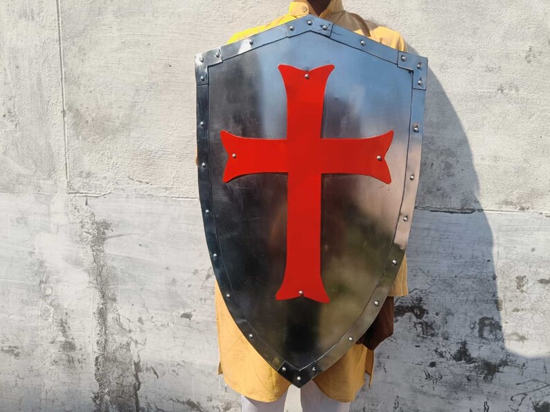 Medieval Knight Cross Heater Shield, Battle Warrior Shield, | Inspire ...