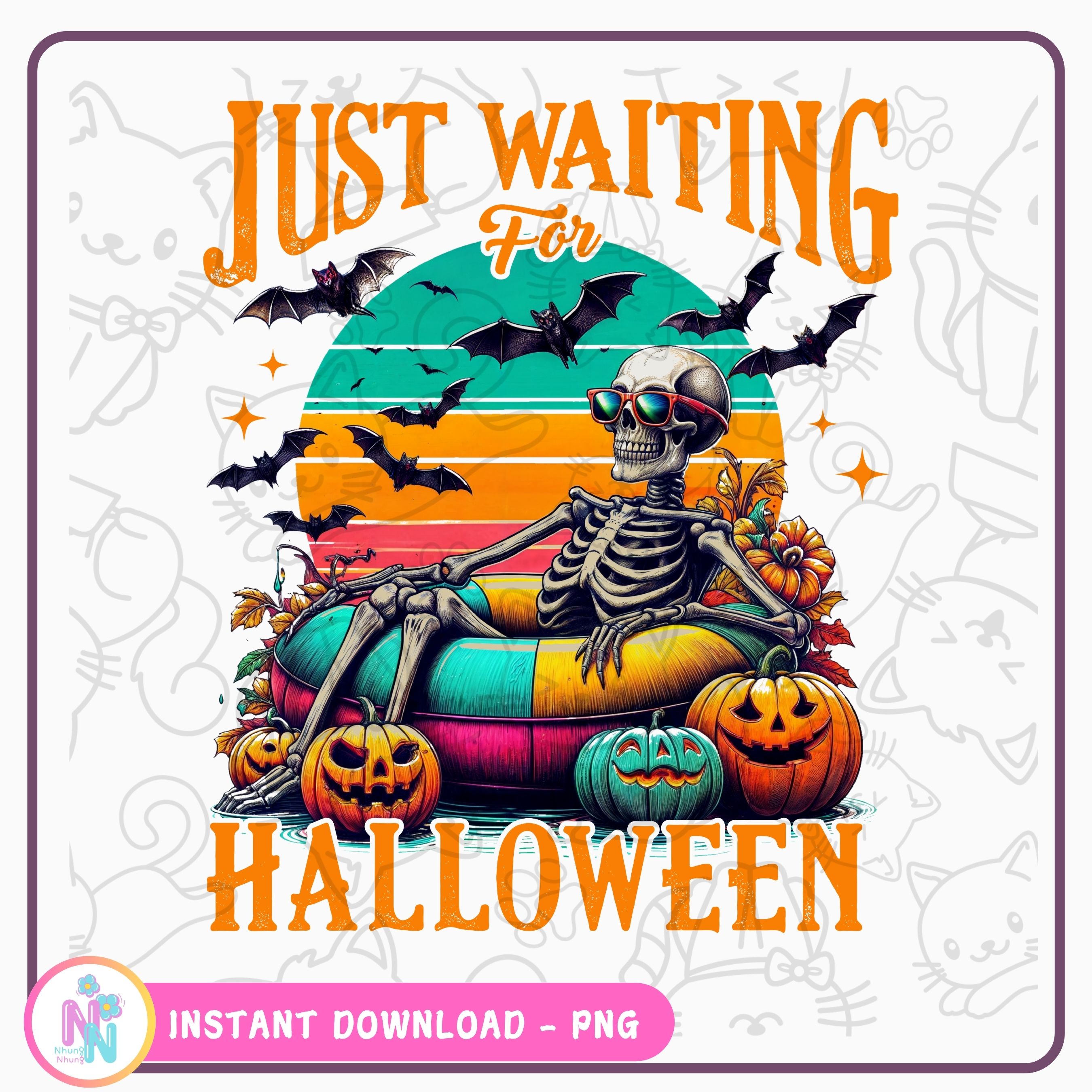 Just Waiting for Halloween PNG, Funny Halloween Png, Spooky | Inspire ...