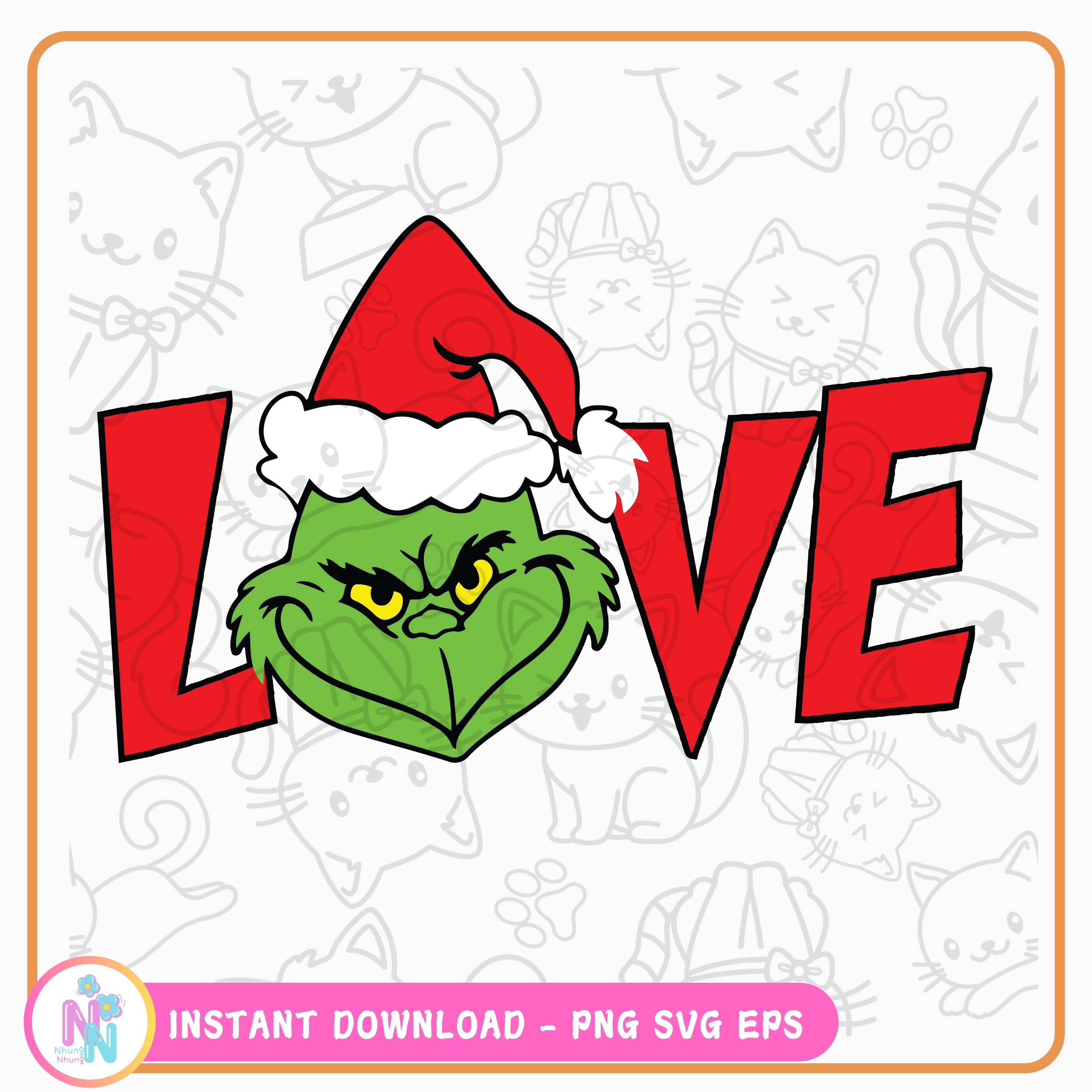 Grinch Love Svg, Grinch SVG, Grinch Face Silhouette, Christm | Inspire ...