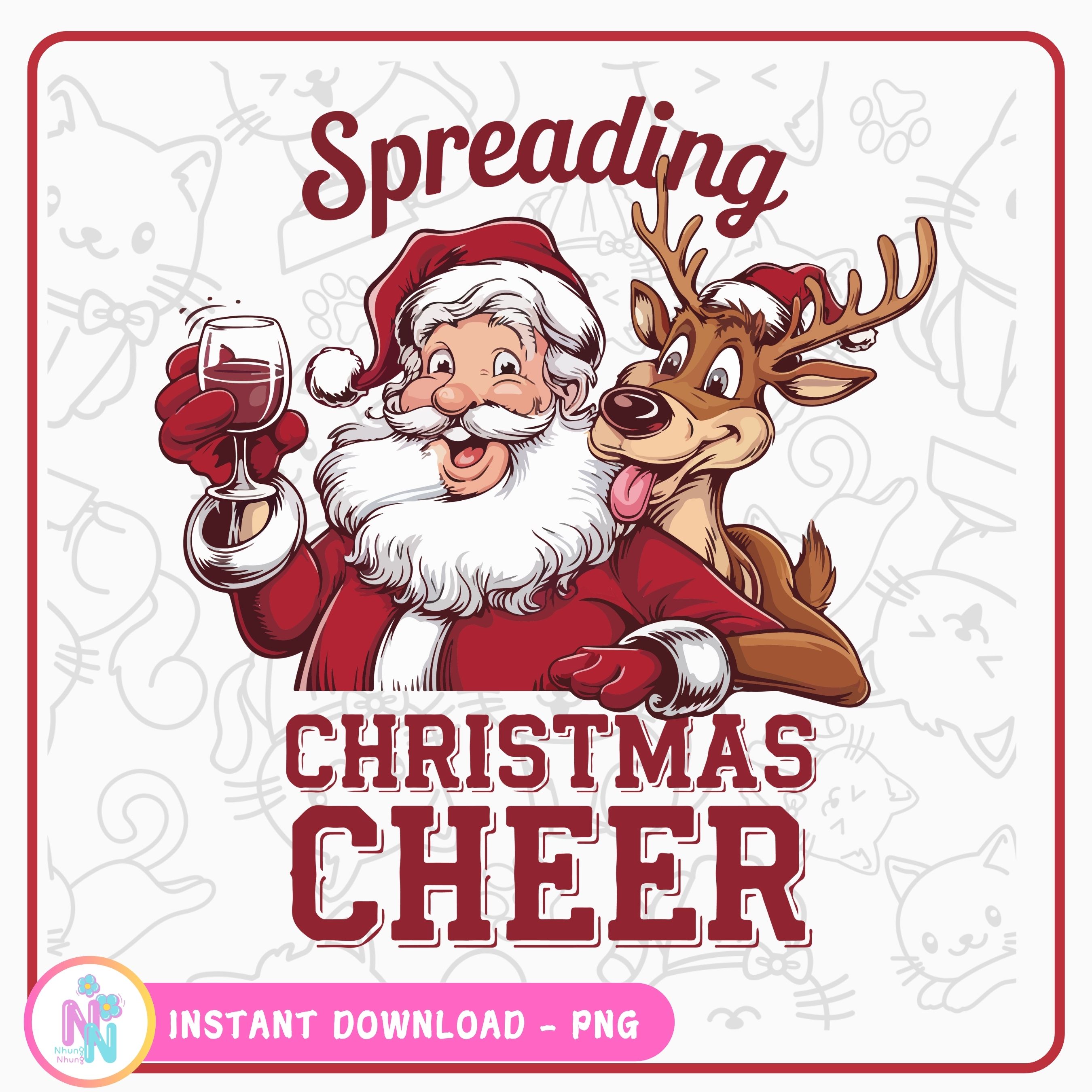 Spreading Christmas Cheer Santa with a Drink and Reindeer | Inspire Uplift