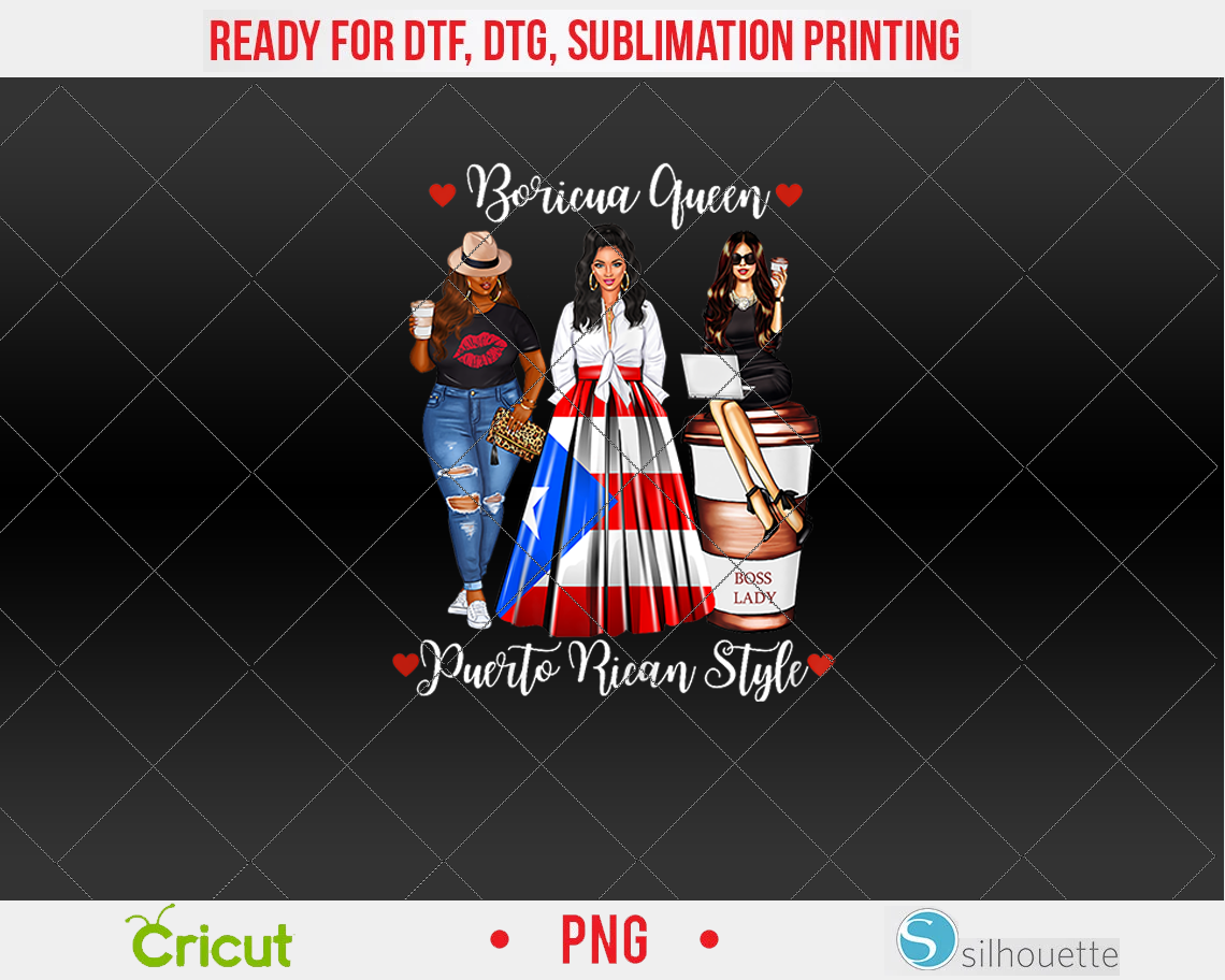 Puerto Rican Style Boricua Queen Mom Womens Puerto Rico PNG | Inspire ...