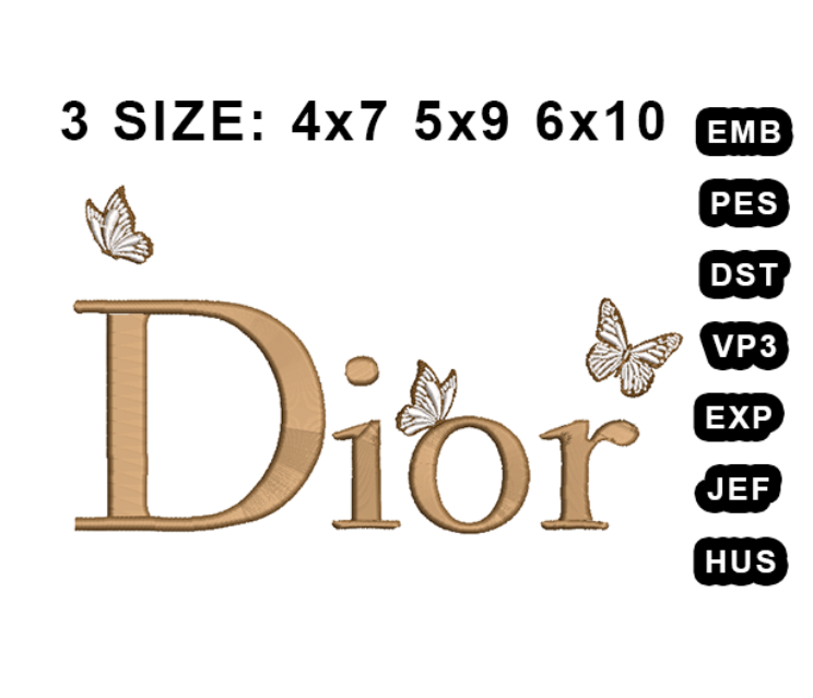 Dior Butterfly Logo Embroidery File, Designer Logo, Digital | Inspire ...