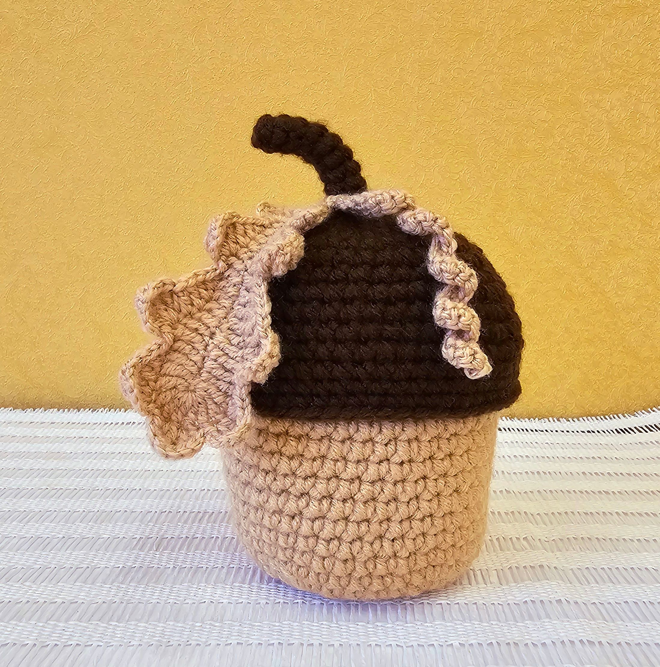 Handmade decorative crochet acorn basket box | Inspire Uplift