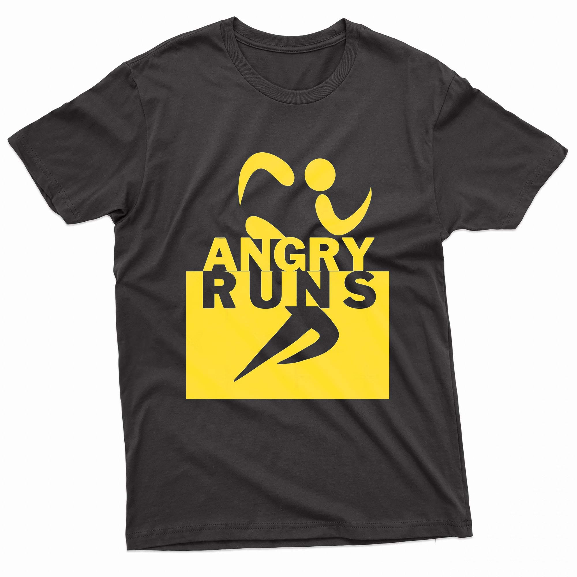 Angry Runs Black And Yellow T-Shirt | Inspire Uplift