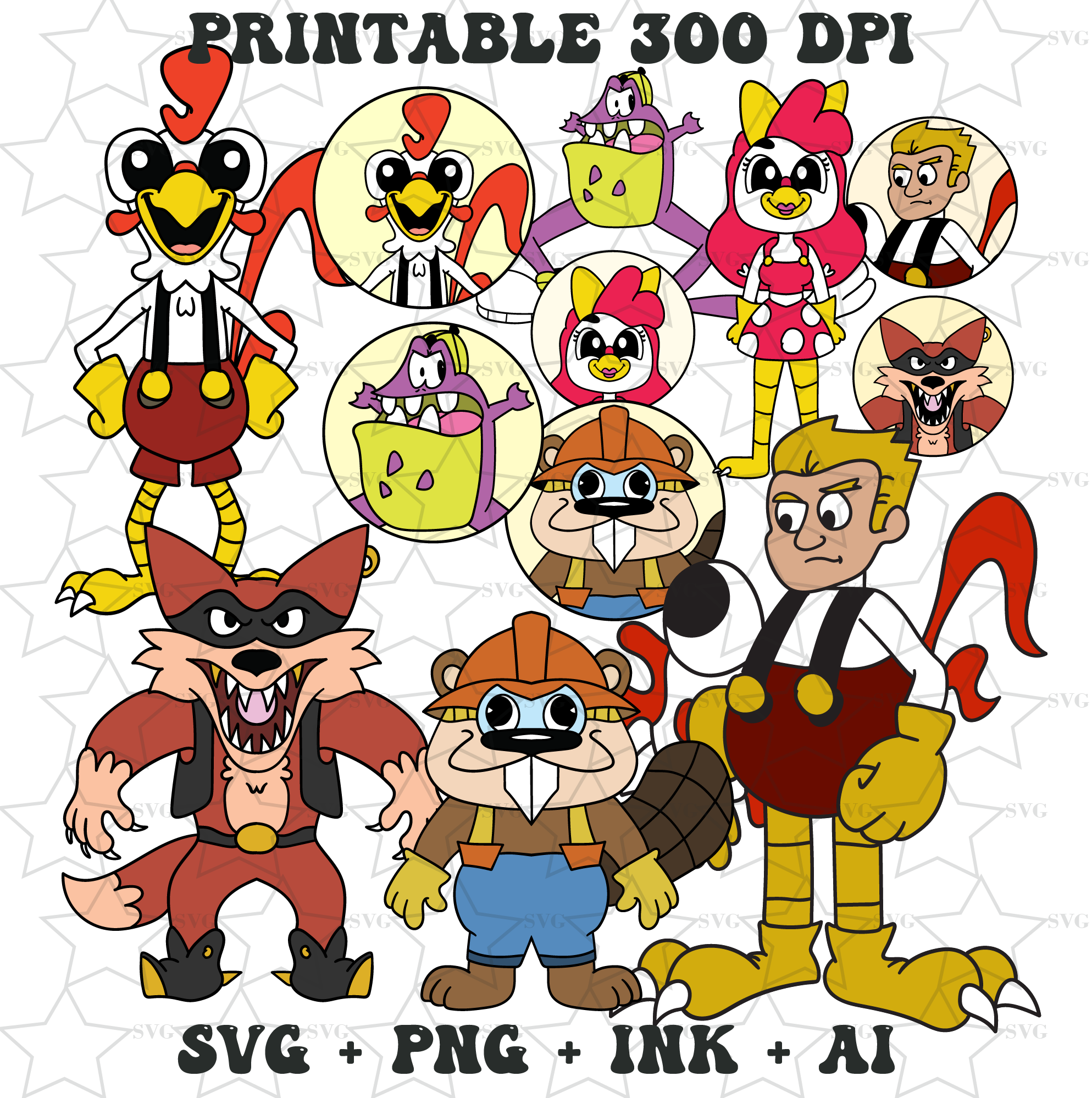 Vector Bundle Jaxon Jackyl,Barney Beaverton,Roofus Ribbit,Ri | Inspire ...