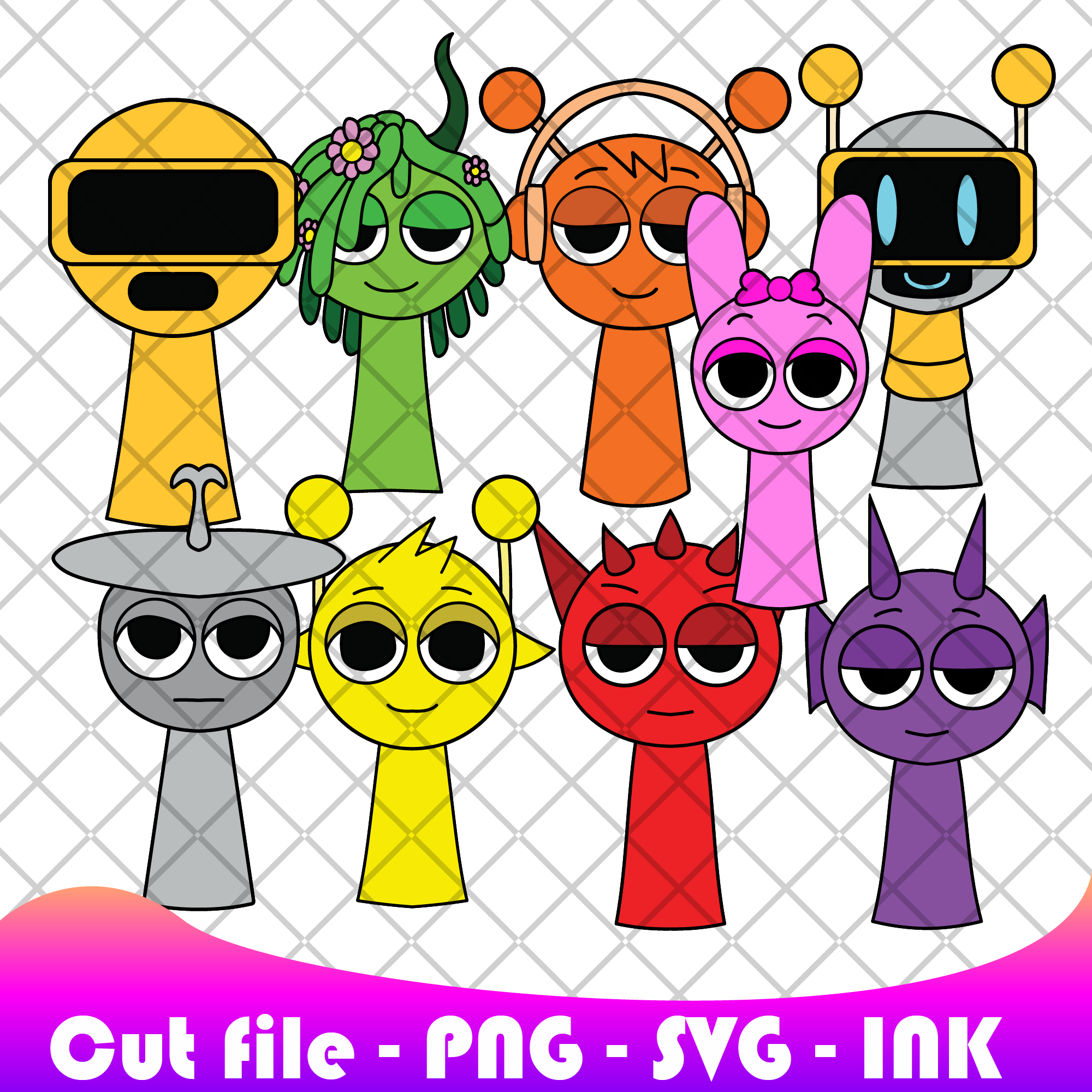 Sprunki Fun Bot,Garnold,Green Vineria,Orange Oren,Raddy,Silv | Inspire ...