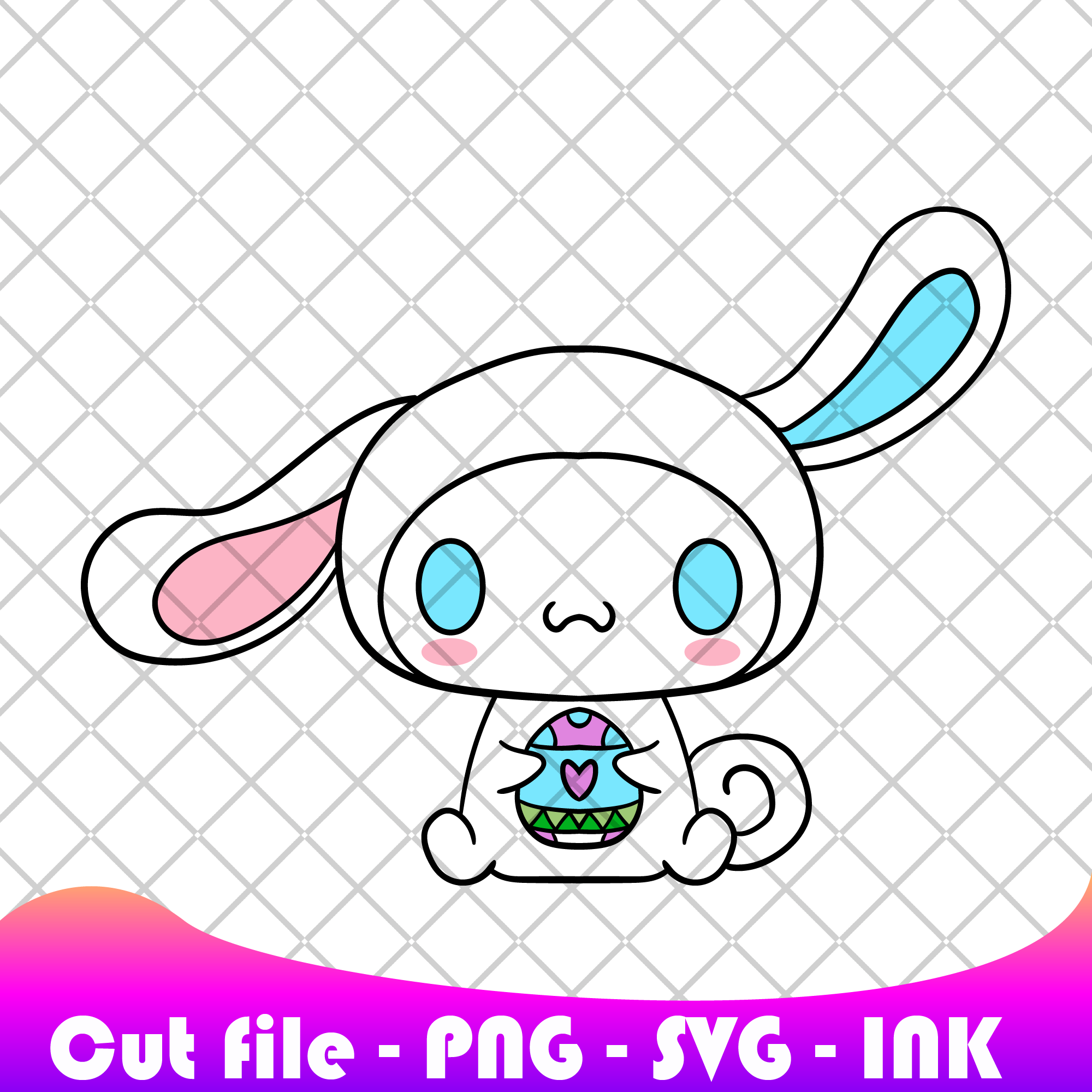 Cinnamoroll Easter Bunny SVG, PNG, Ink, Cinnamoroll Coloring | Inspire ...