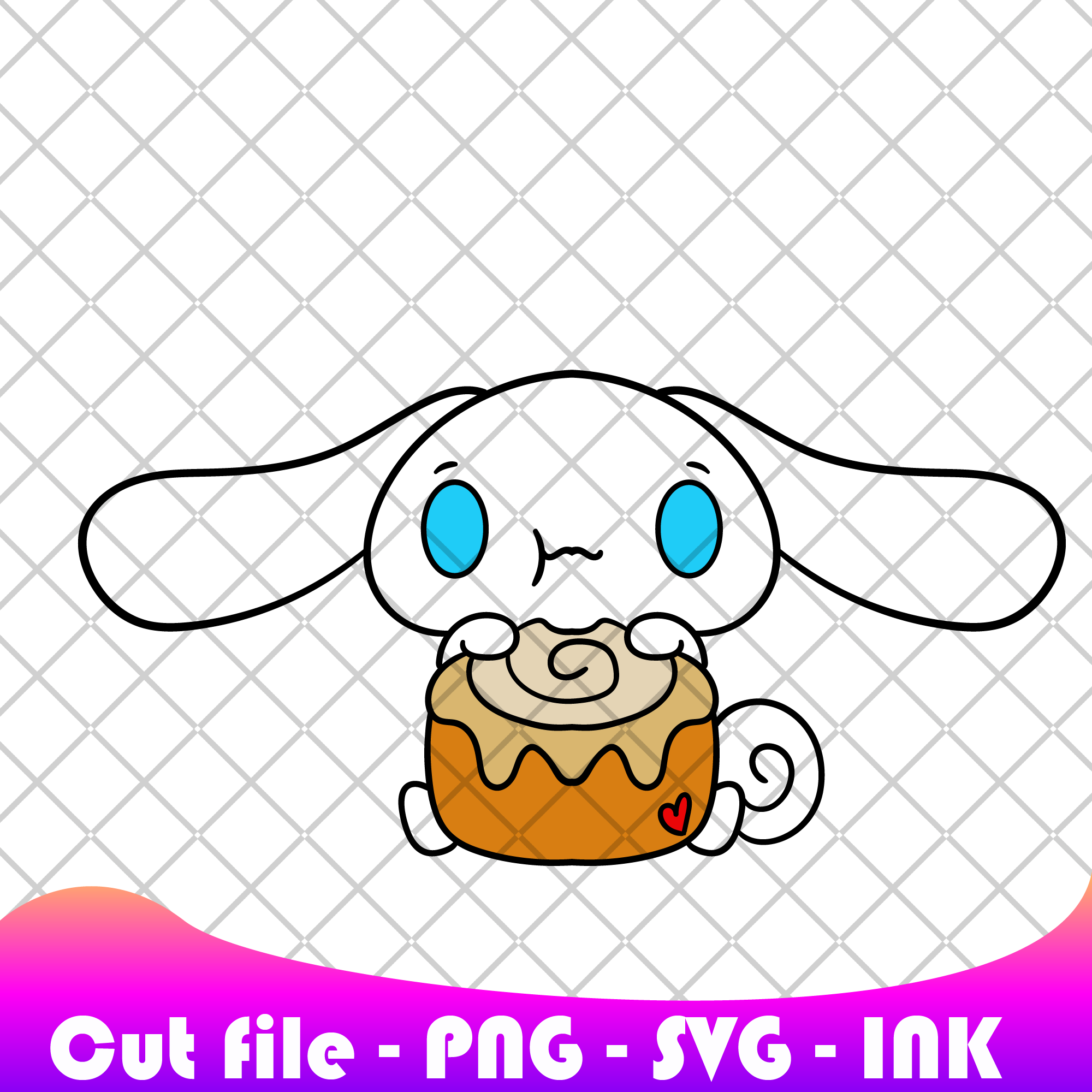 Cinnamoroll Eating a Cinnamon SVG, PNG, Ink, Cinnamoroll Col | Inspire ...