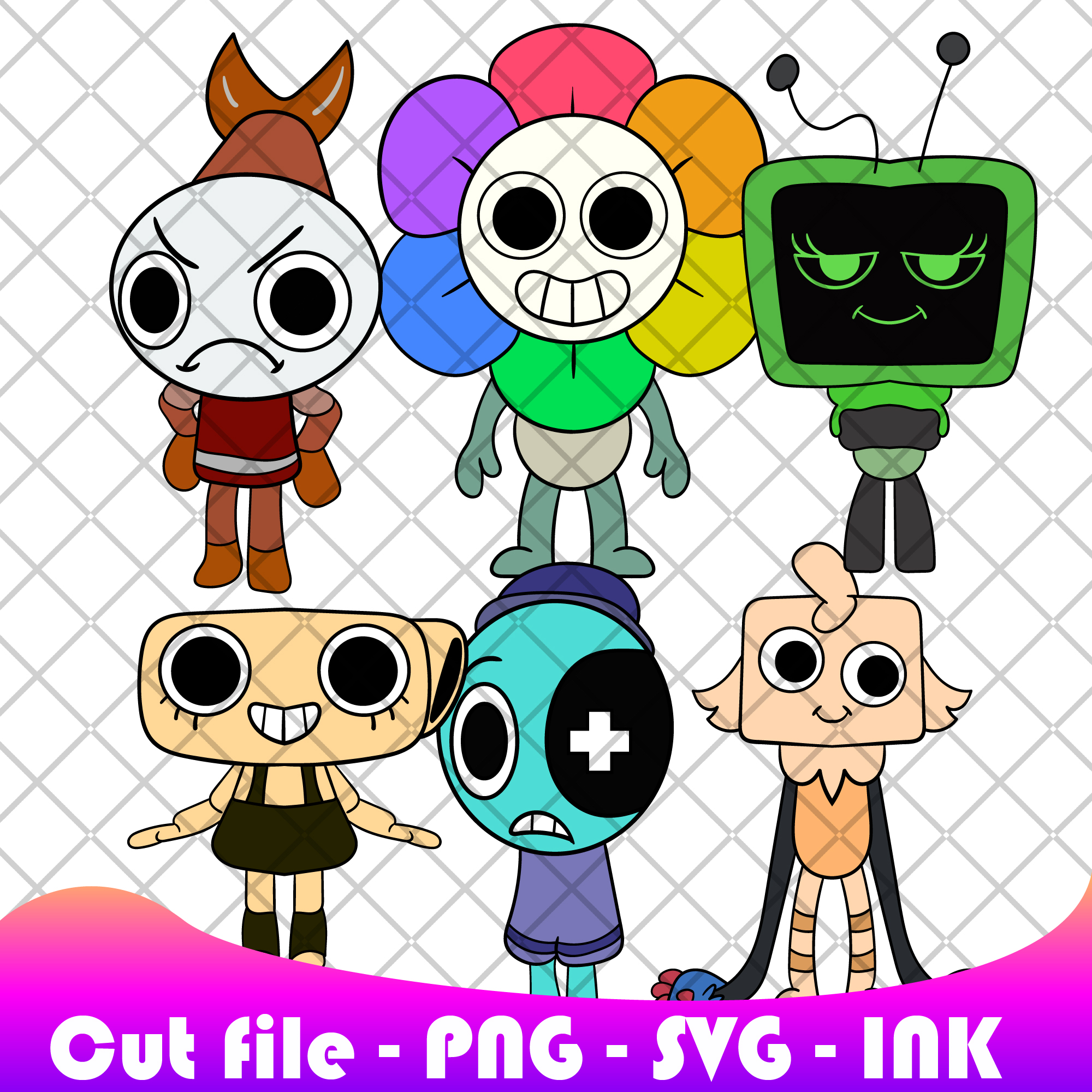 Dandy's World,Astro,Dandy,Goob,Shelly,Vee,Shrimpo. SVG, PNG, | Inspire ...