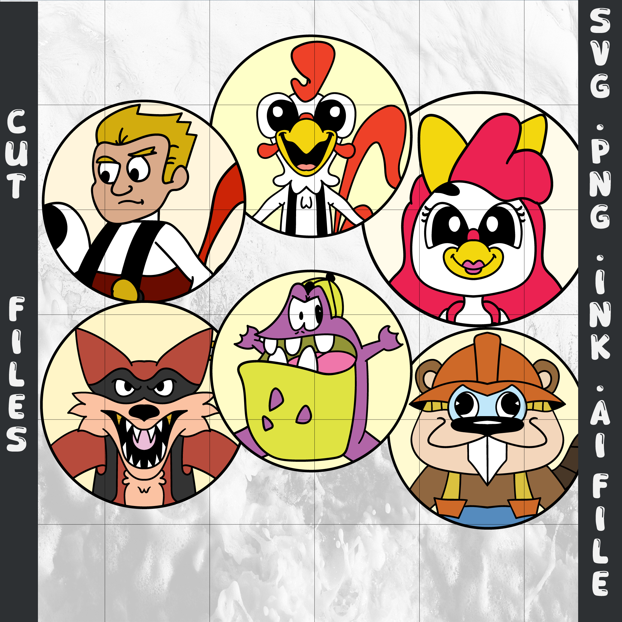 Sticker Jaxon Jackyl ,Barney Beaverton,Roofus Ribbit,Richard | Inspire ...