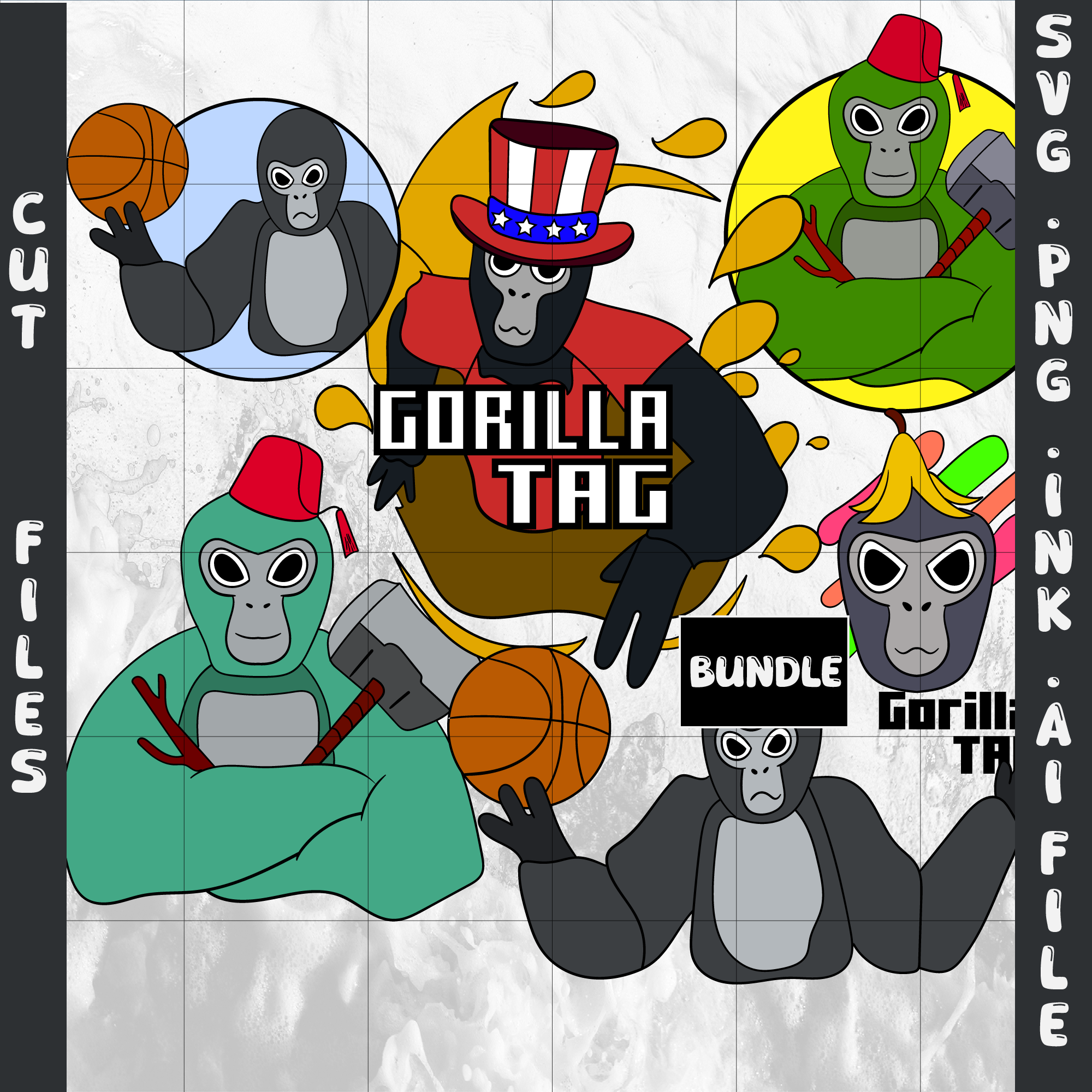 Editable Gorilla Tag SVG, Gorilla Tag PNG Coloring pages, Go | Inspire ...