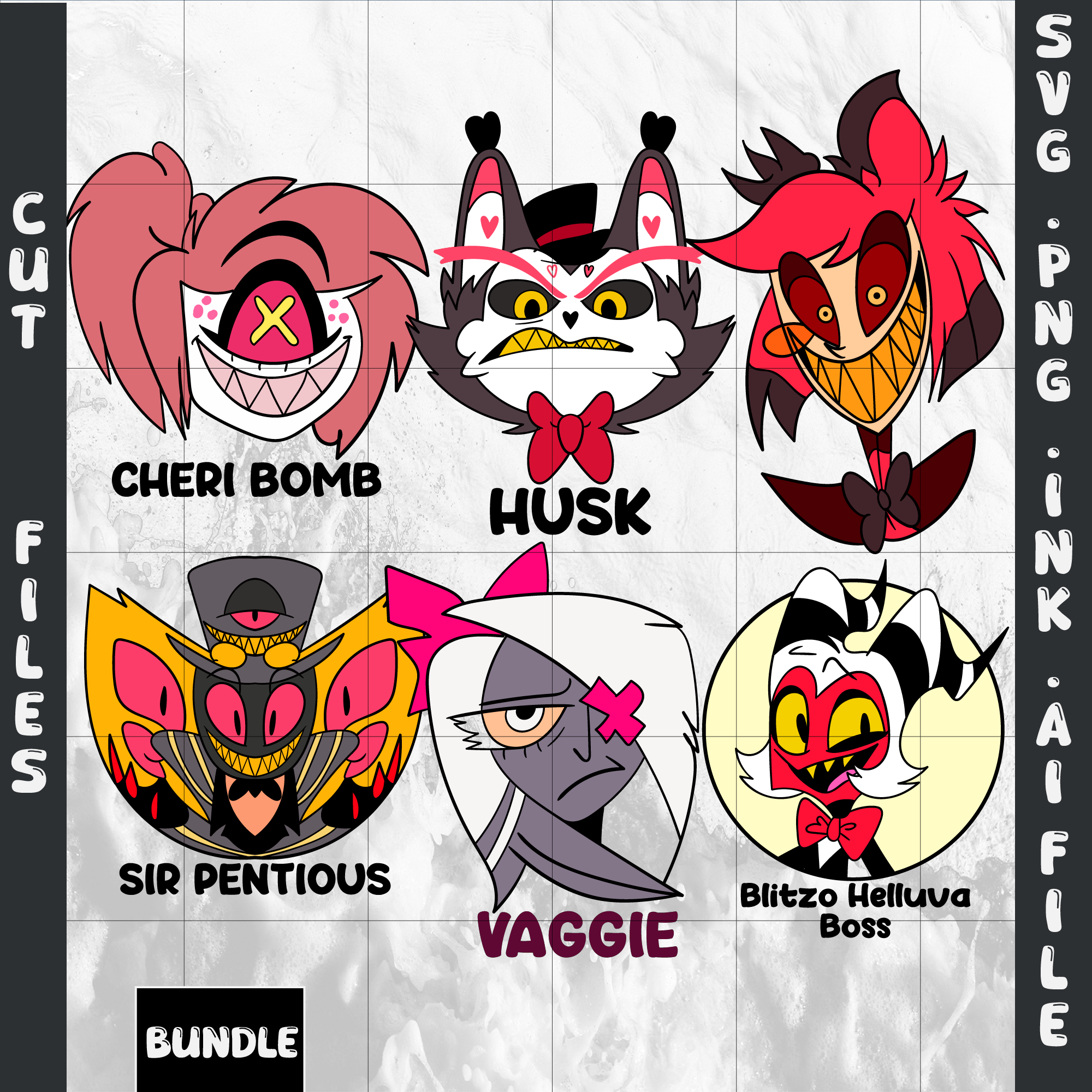 Editable Stickers Hazbin Hotel SVG, Alastor Sticker, Loona S | Inspire ...