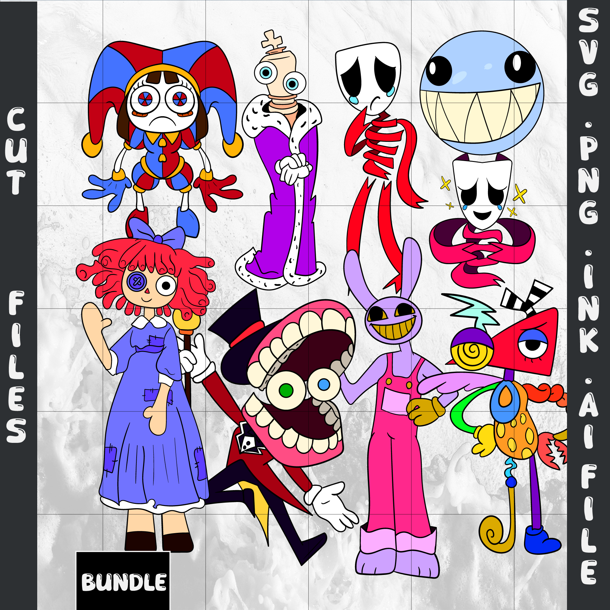 Customizable The Amazing Digital Circus,Pomni Head, Gangle, | Inspire ...